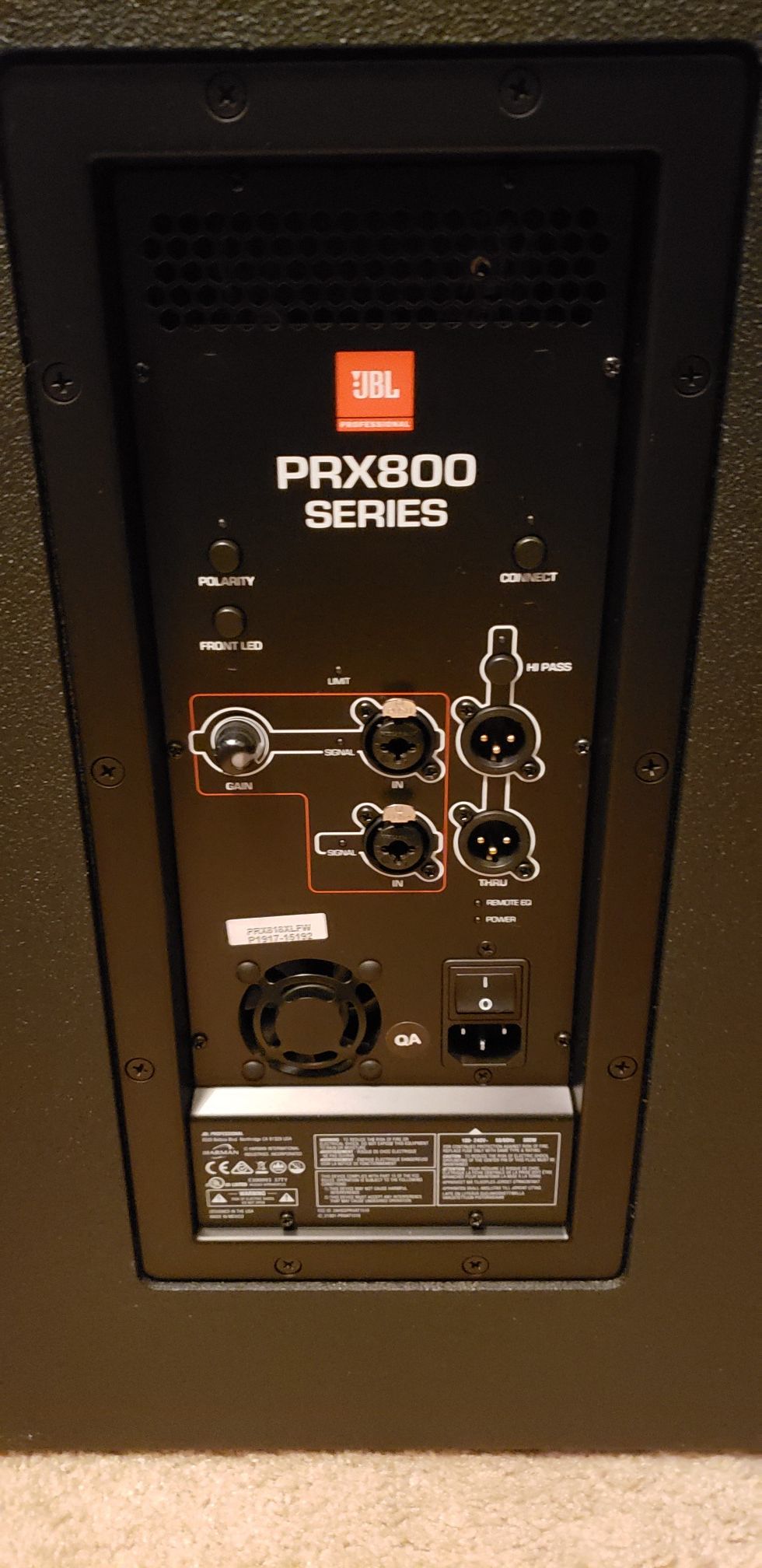 JBL PRX800 Series Two18" powered subwoofer speakers/ JBL 15" Powered ...