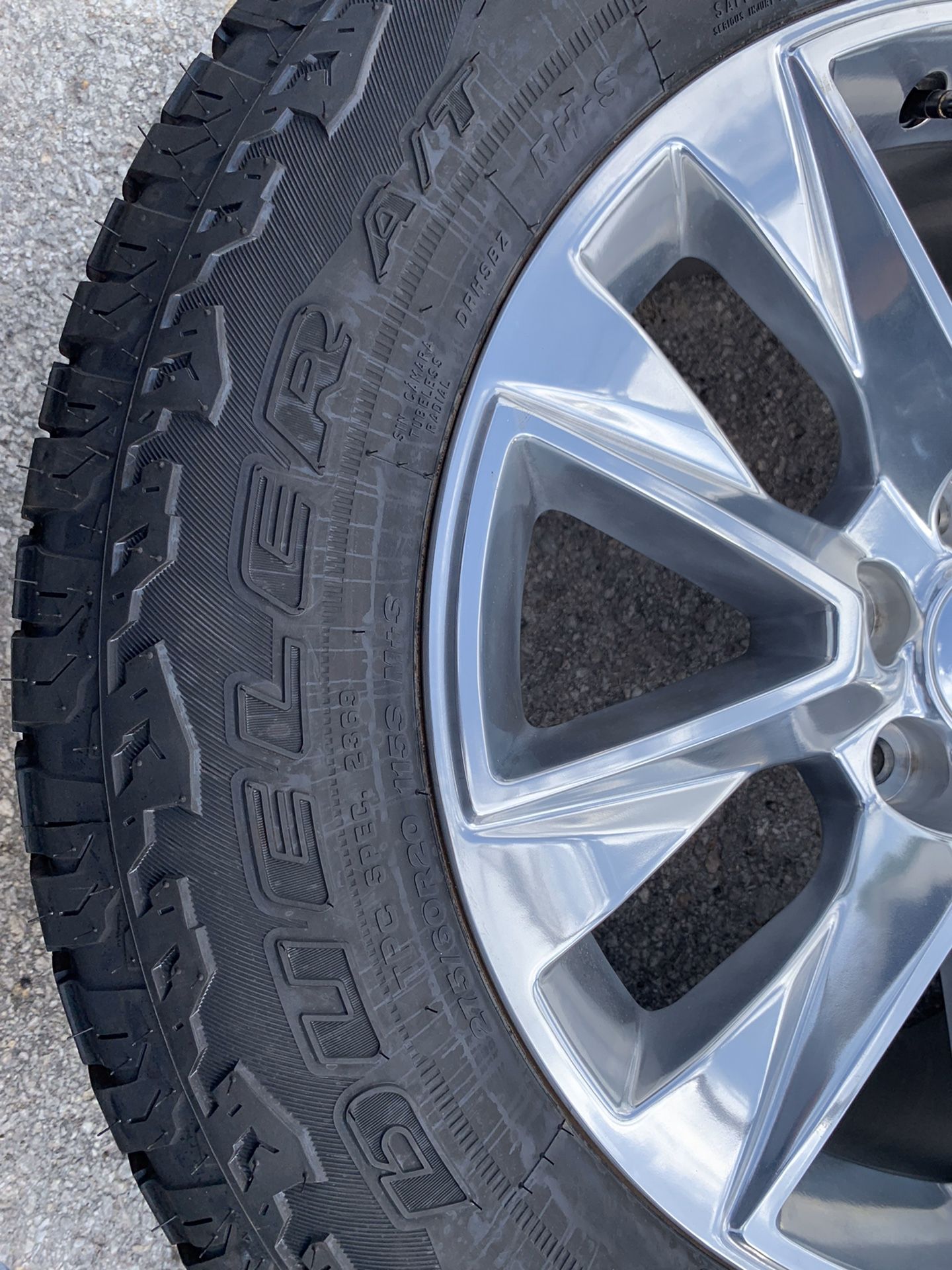 New 20” Chevy Silverado Rims and All Terrain Tires with 100% tread 6 ...