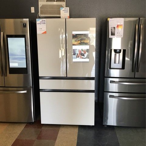 Samsung Bespoke White French Door Refrigerator With Touch Screen Family ...