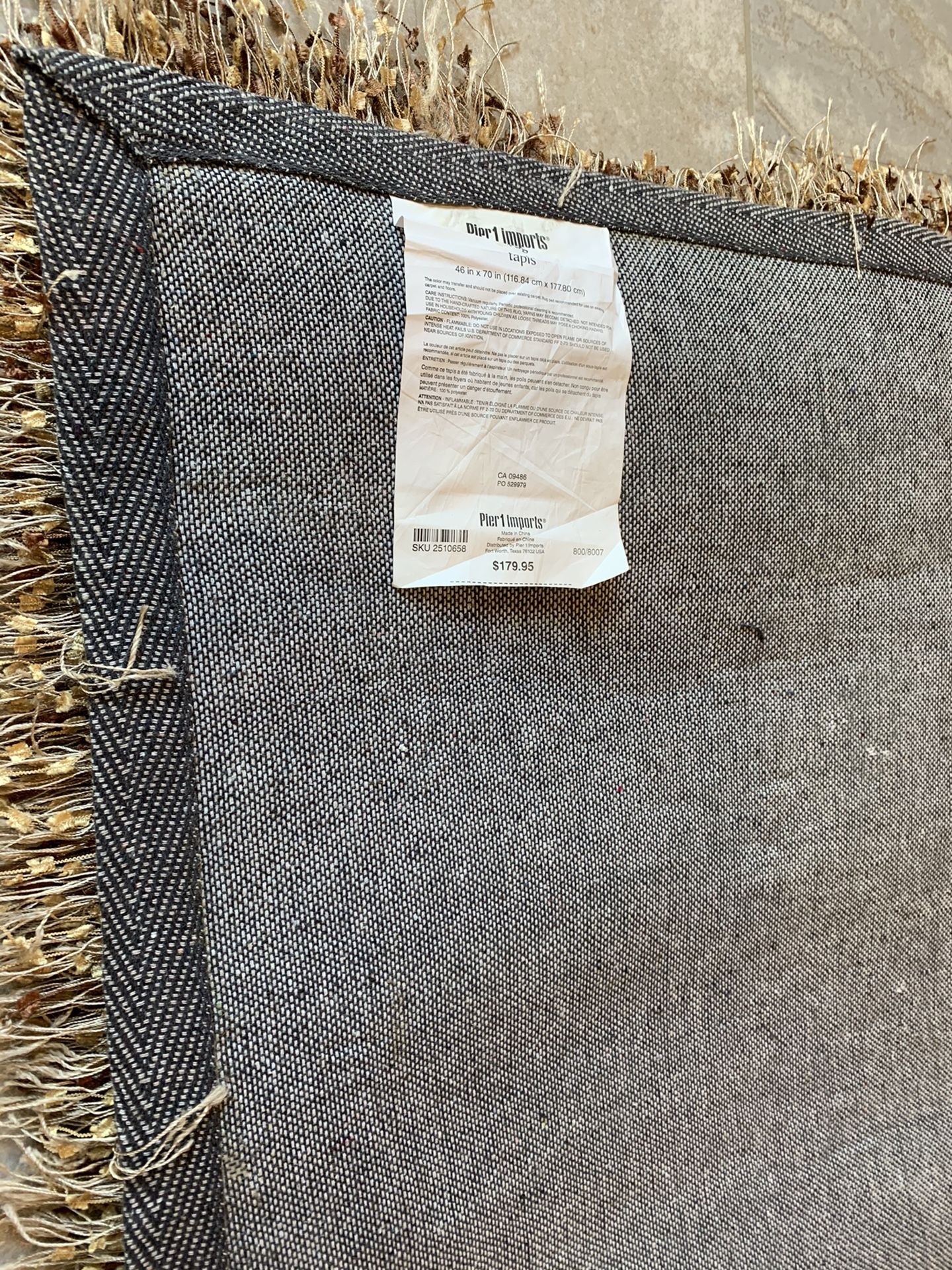 Pier One Imports area shag rug for Sale in Sacramento, CA - OfferUp