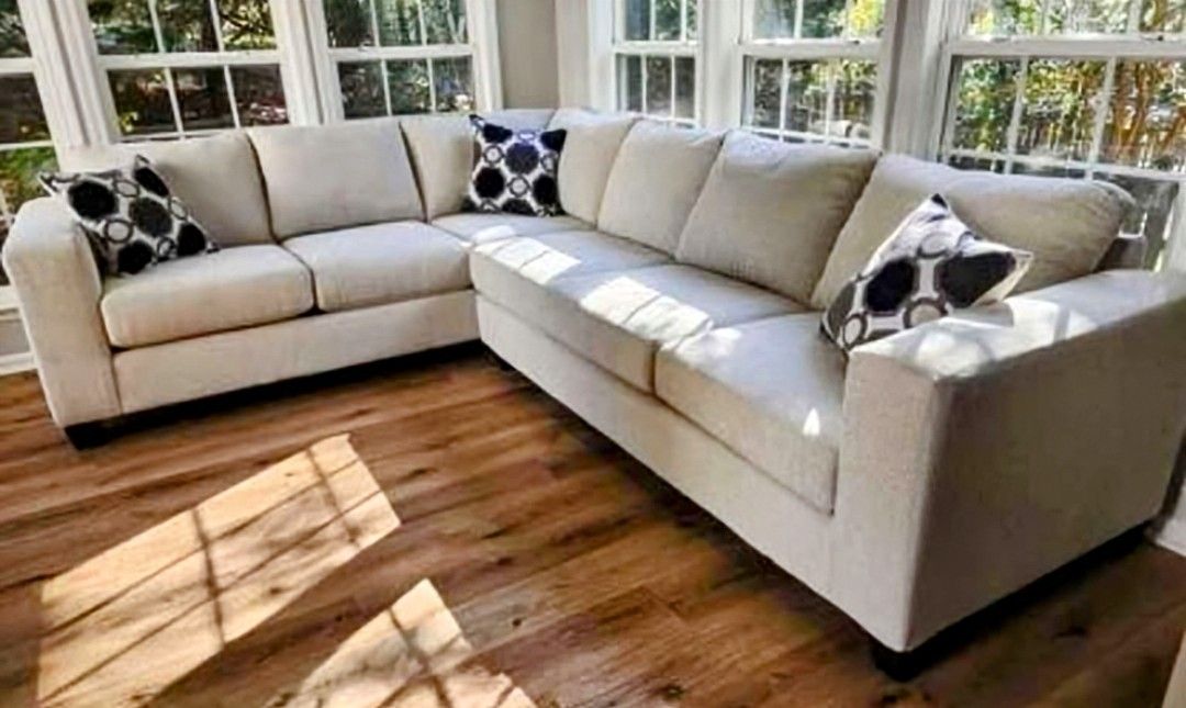 Brand new Artisan Oat Beige 2pc Full Length Sectional (5 colors ...