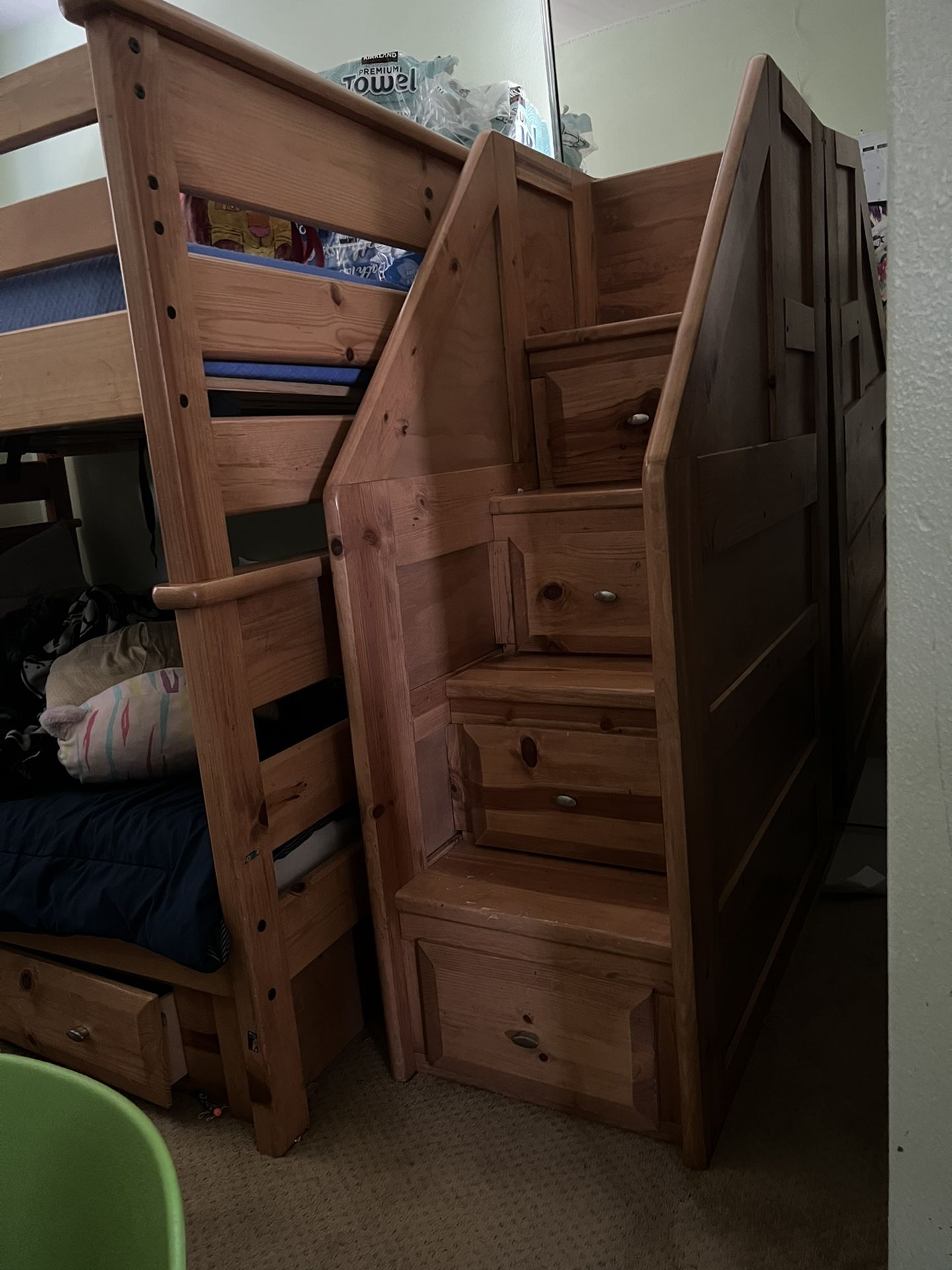 Wooden Bunk Bed Staircase Only With Drawers for Sale in Ewa Beach, HI ...