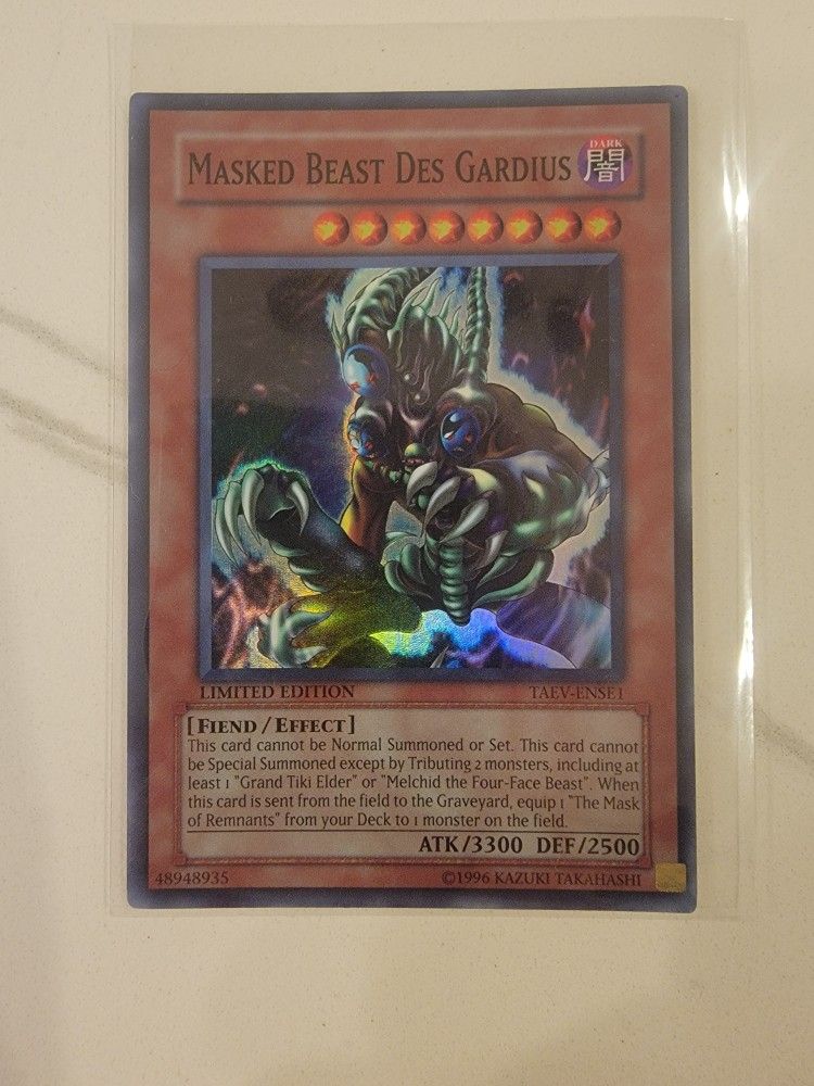 Yu-Gi-Oh! TCG TAEV-ENSE1 Masked Beast Des Gardius Limited Edition Near ...