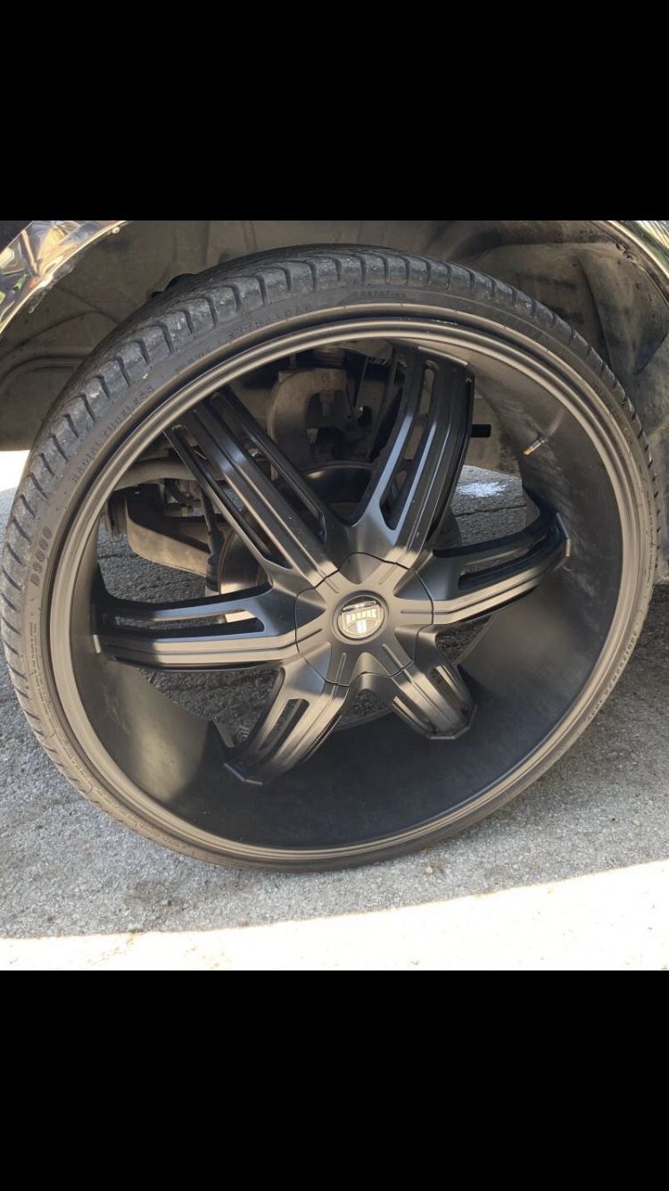 28” DUB Black Rims and Tires 5 Lug wheels Dodge Ram 1500 Dubs 28s 28 ...