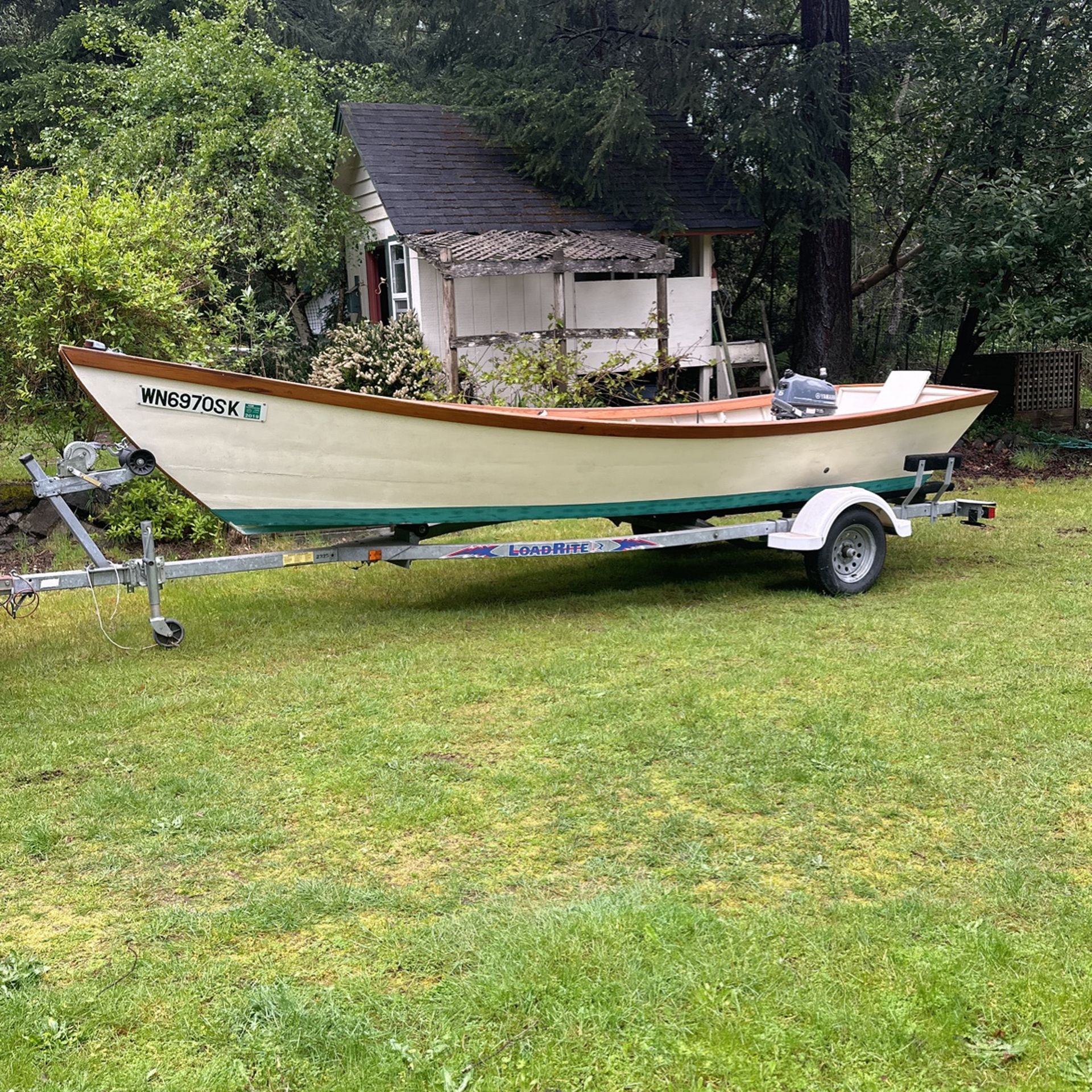 North Carolina Cedar And Oak Dory With Motor And Trailer for Sale in ...