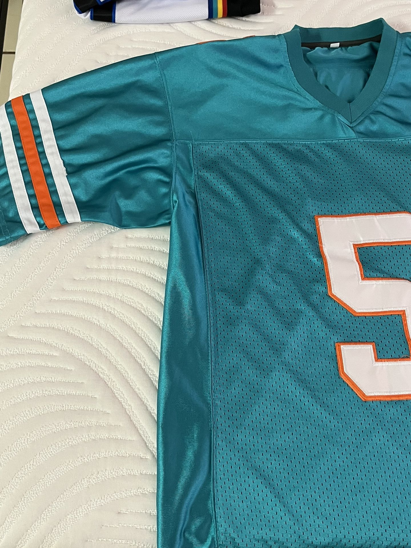 Ace Ventura movie ray finkle miami dolphins football jersey medium M #5 ...