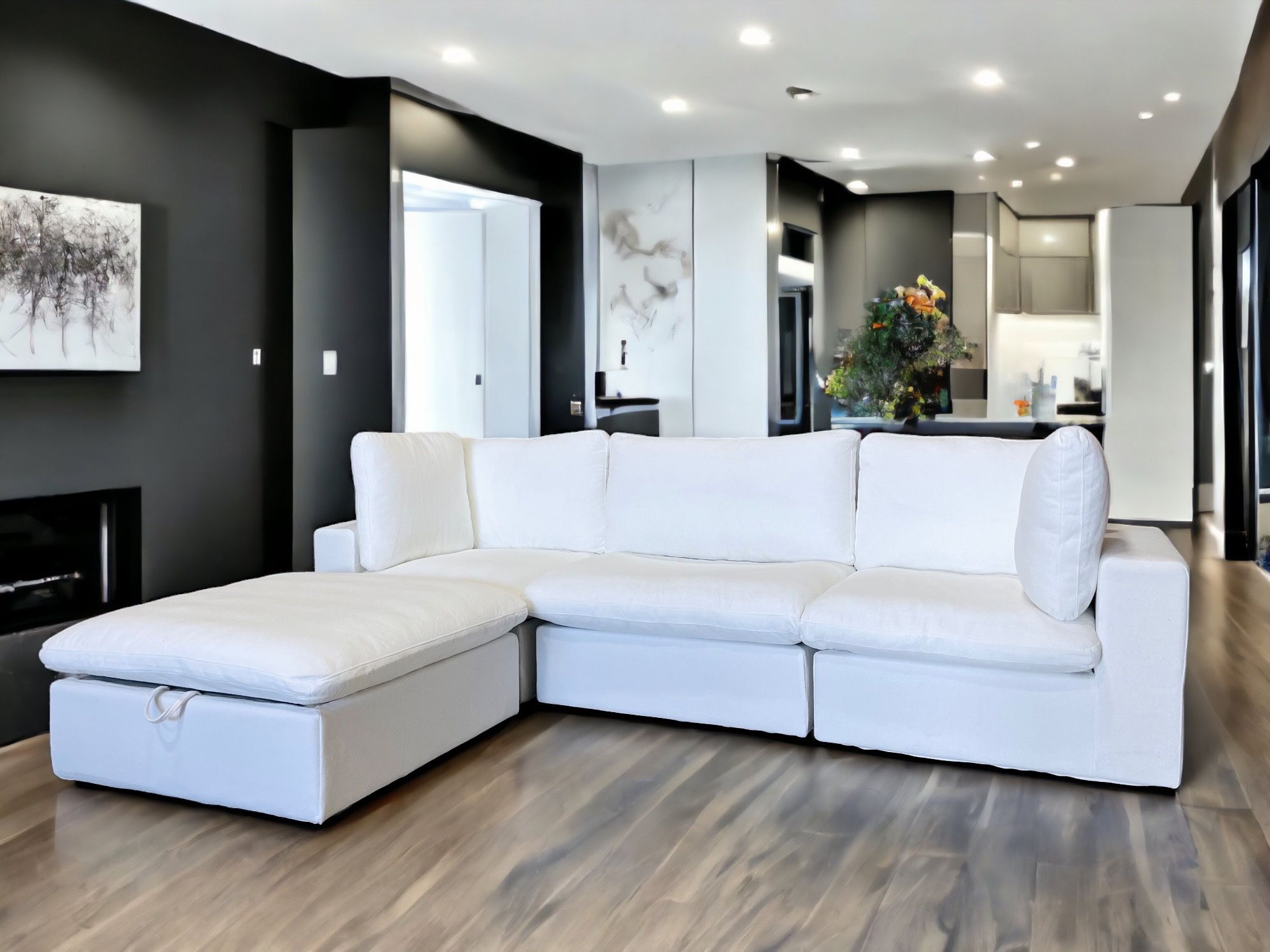 WAREHOUSE CLEARANCE | Modern Cloud 4pc Modular Sectional Sofa with ...