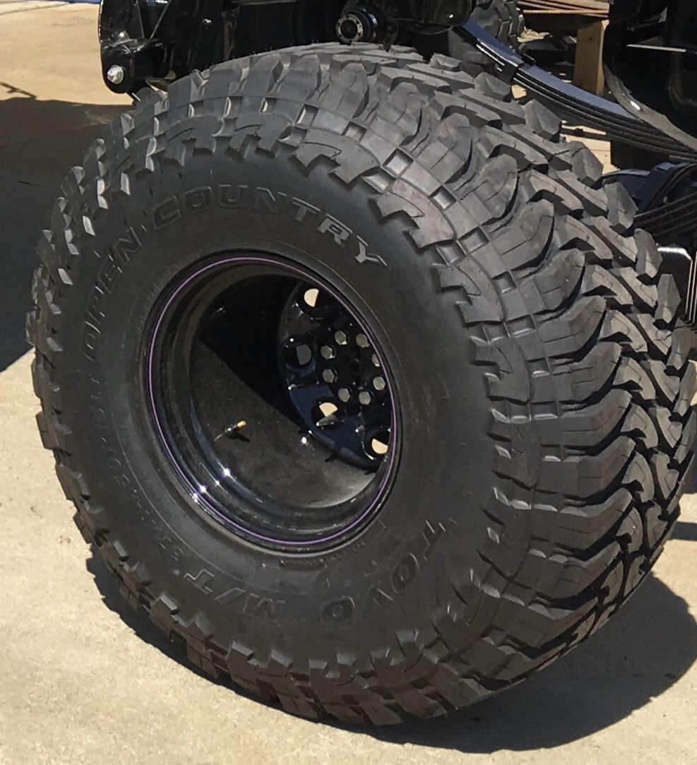 (5) 37x14.50r15 Toyo MT, (5) Bart Super Trucker Wheels 15x14, 8.65 bolt ...