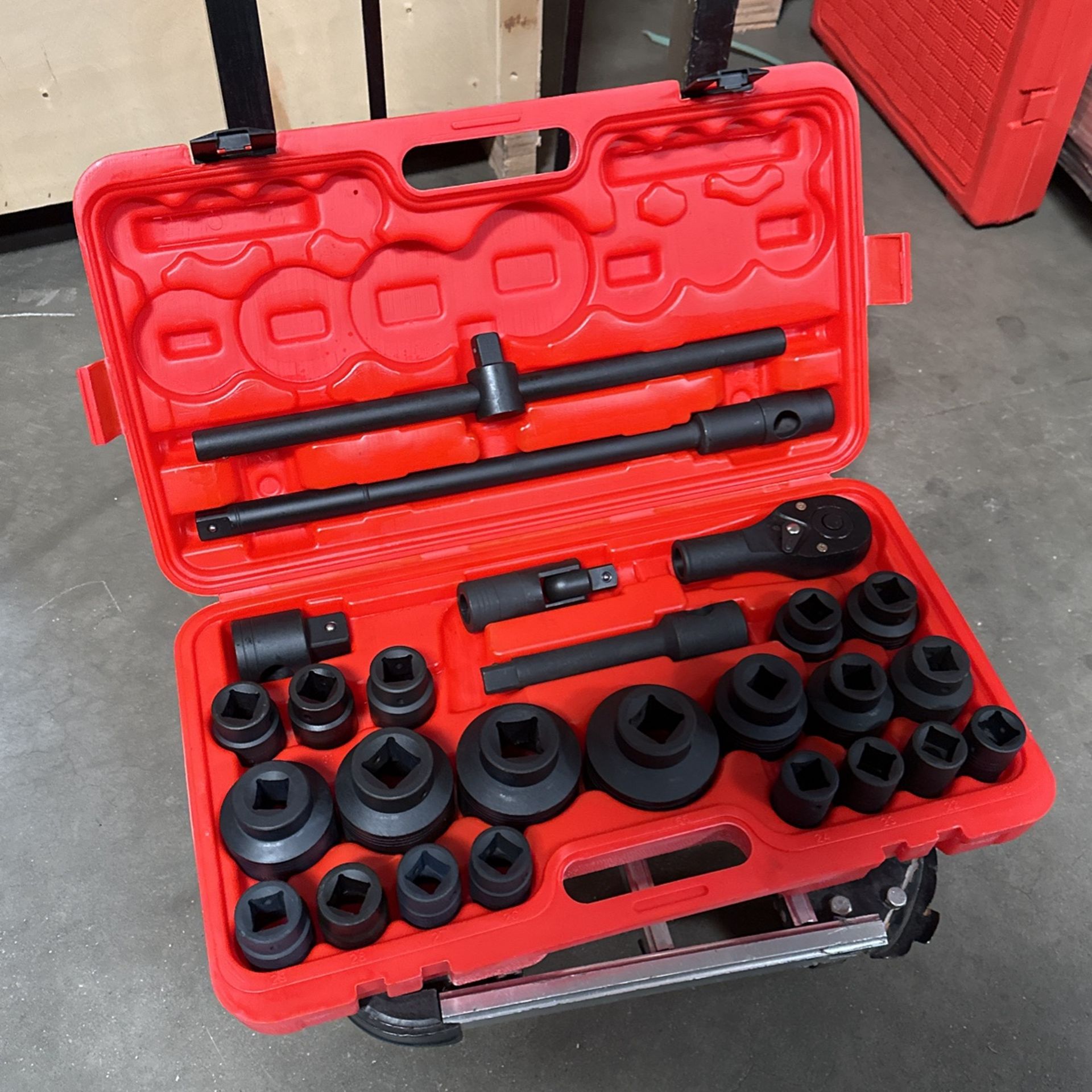 26pc Heavy Duty Shallow Impact Socket Set 1” And 3/4” Drive Metric 21mm ...