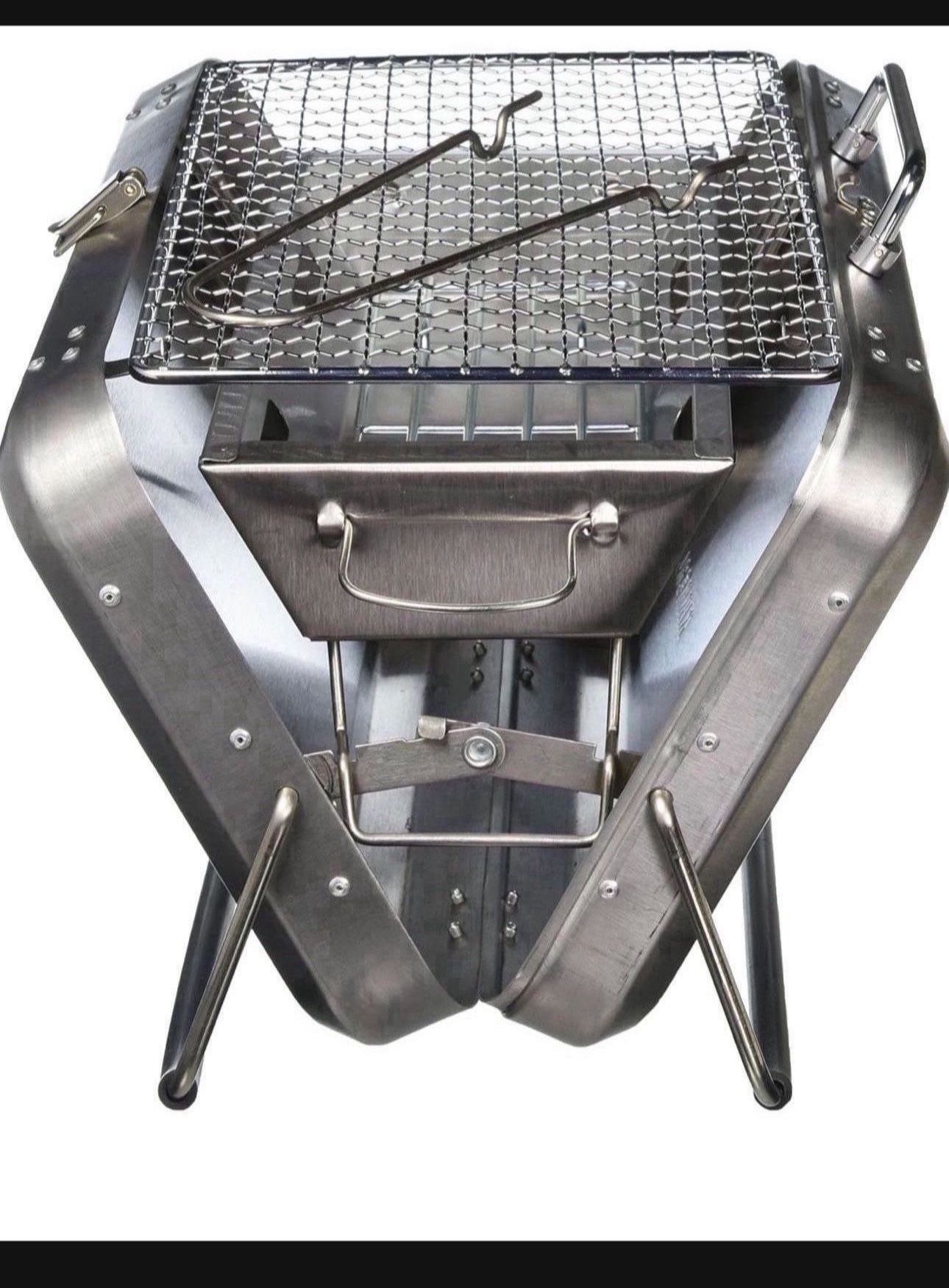 Mini Charcoal Grill, Portable Backpack Stainless Steel BBQ Grill ...