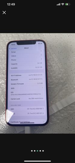 Red iPhone 12 (regular )64gb Any Carrier Unlocked Works overseas for ...