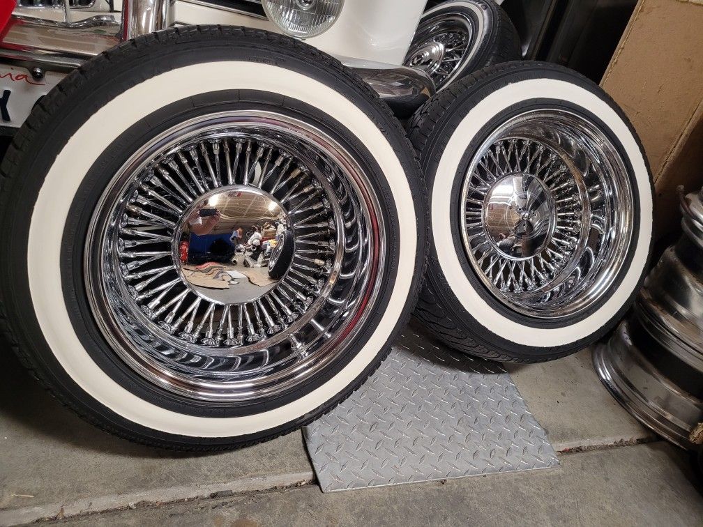 Lowrider Spoke Rims And Whitewall Tires Roadster 14x7 Wheels $ Or Trade ...