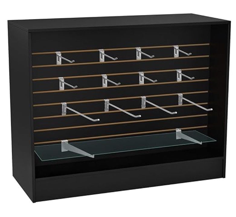 48” W ×20” D × 38” H - Ledge top Checkout Counter with Slatwall Display ...