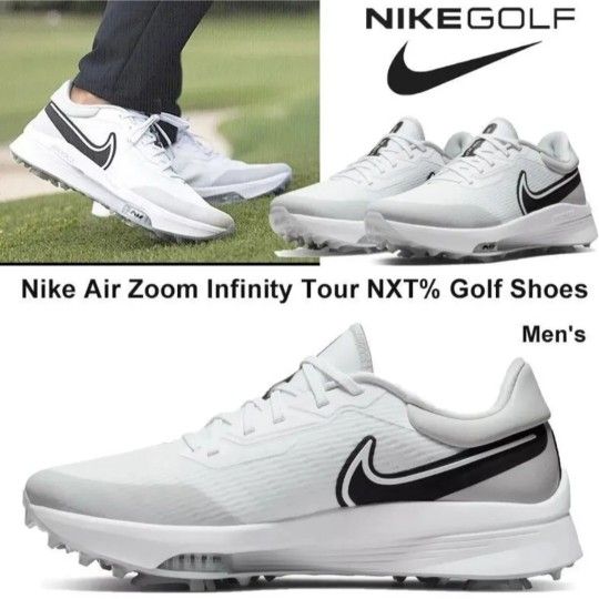Brand New Nike Air Zoom Infinity Tour NEXT% White Black Swoosh Golf ...