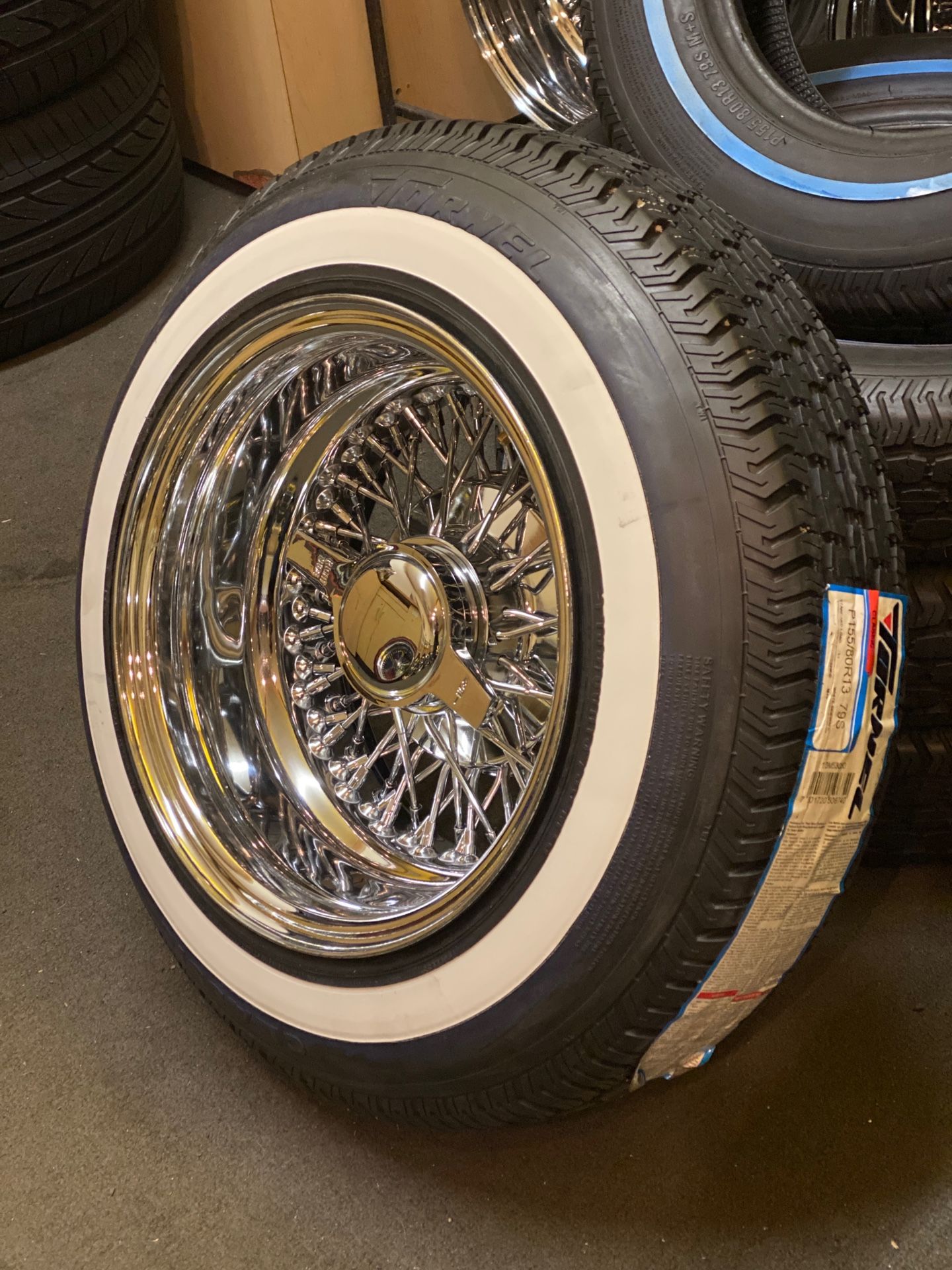 13x7-cross lace 72 spoke w tornell tyres 155-80-13. W custom wide ...