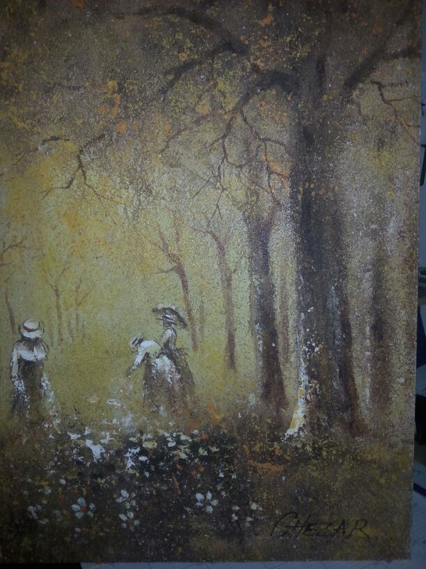 CHEZAR Original oil/sand painting in perfect condition.Boris Chezar ...