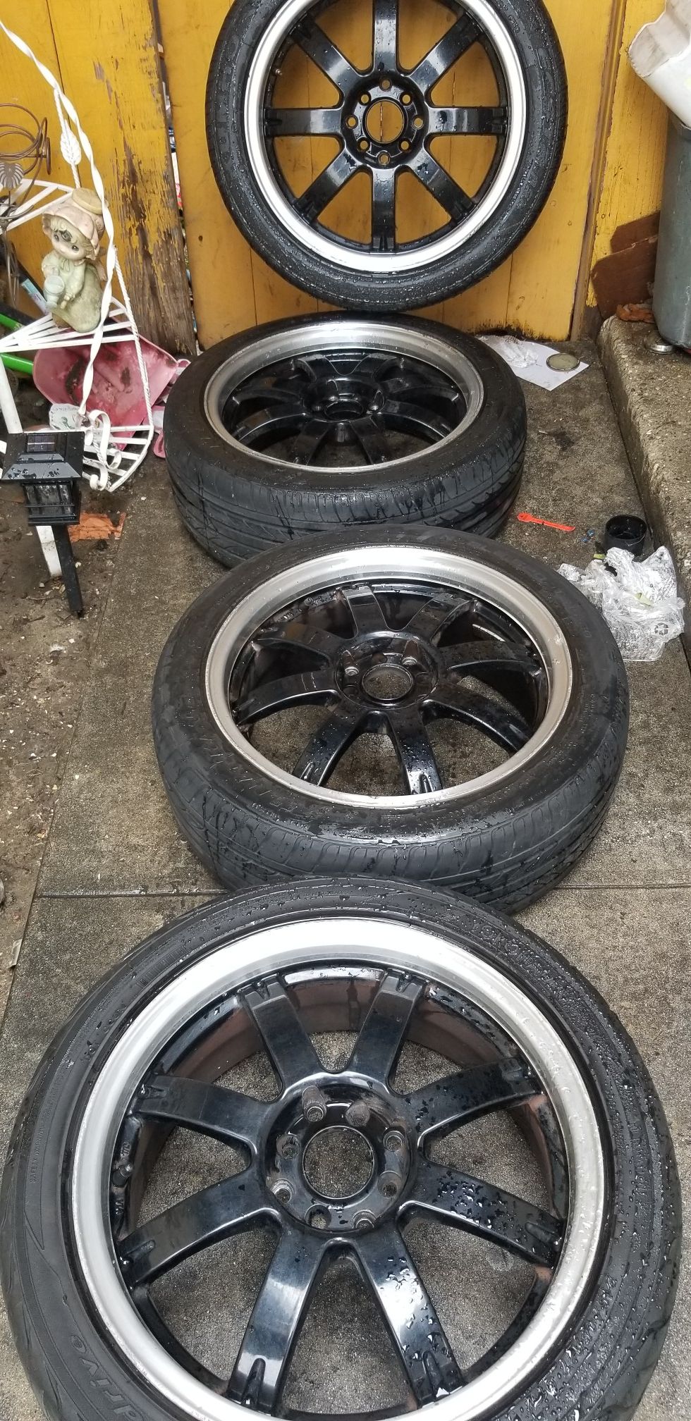 17" inch 4 lug universal racing rims 4x100 and 4x114.3 for Sale in ...