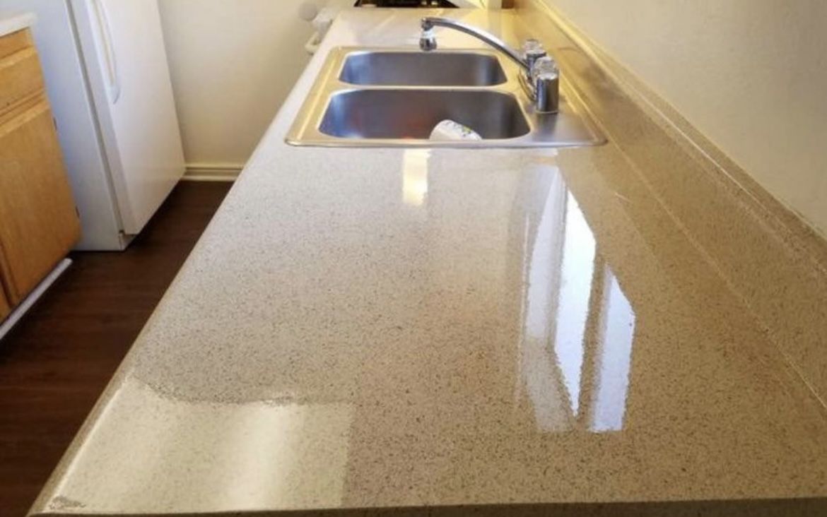 CORIAN Aurora Countertop Beige - FULL SOLID SLAB (NO SINK HOLE) 93” x 30” x 1/2 -Round Bullnose ...