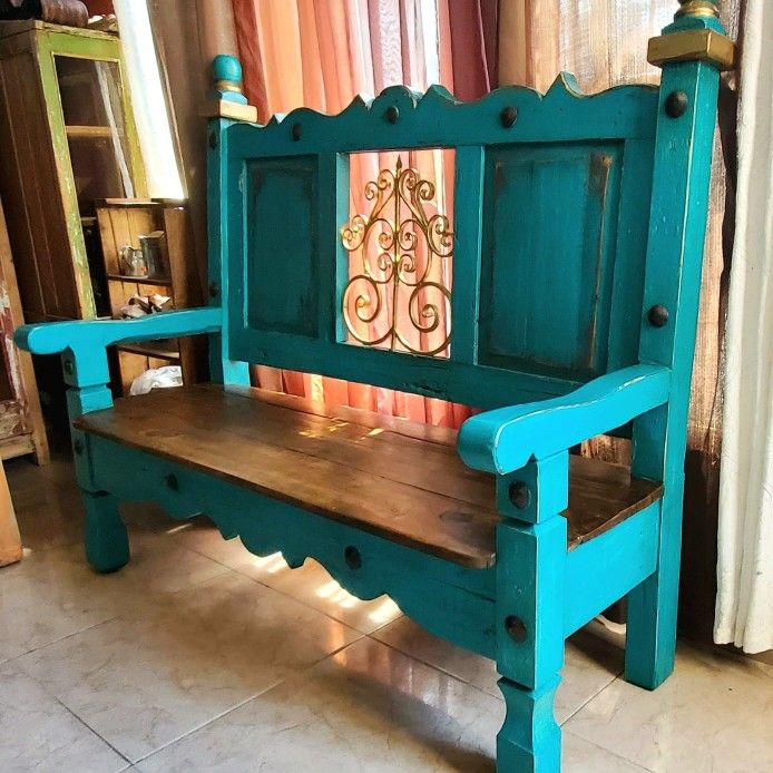 Turquoise Mexican Bench for Sale in El Paso, TX - OfferUp