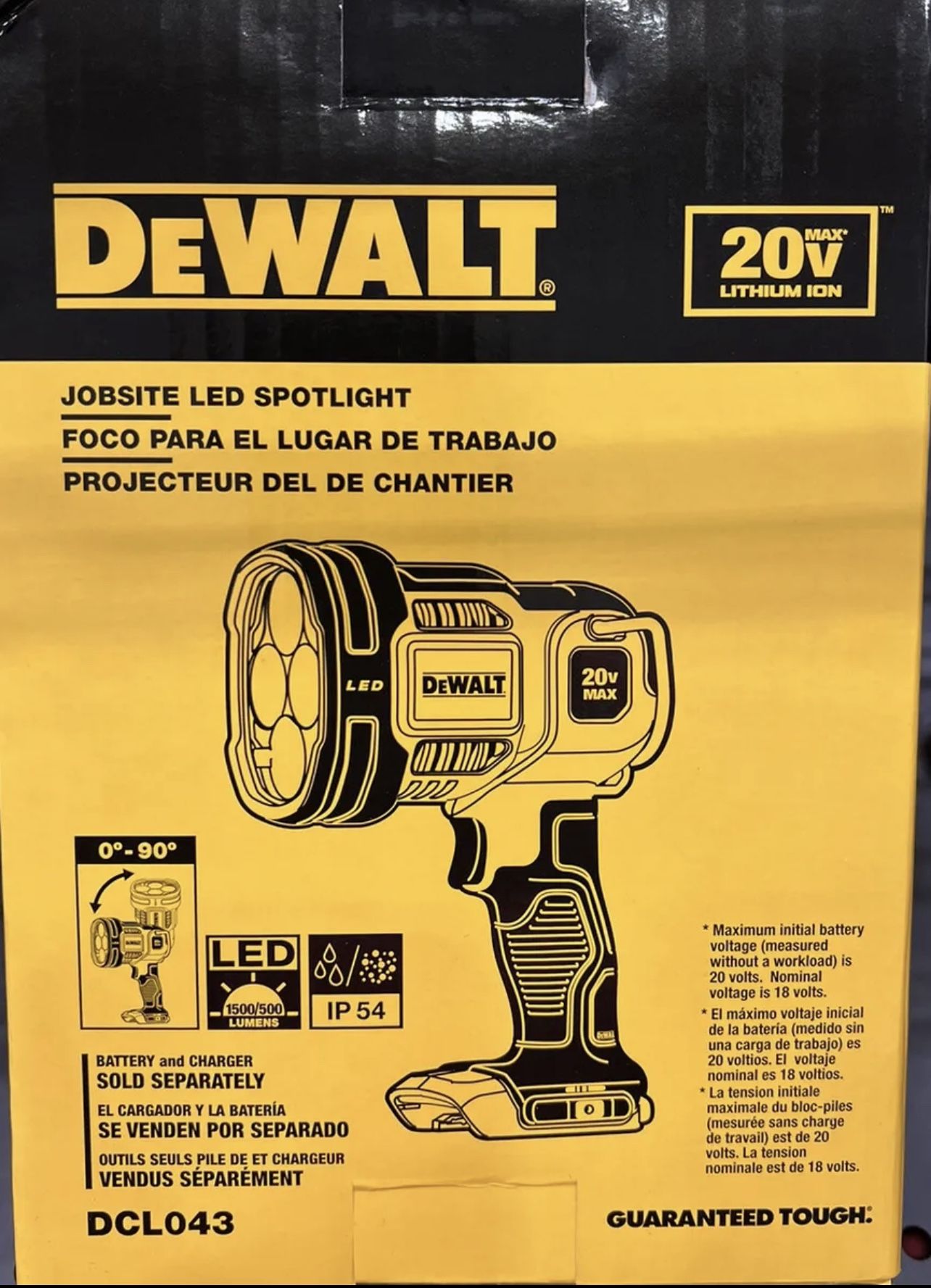 Dewalt DCL043 20V MAX Hand Held LED Spotlight (Brand New) for Sale in ...