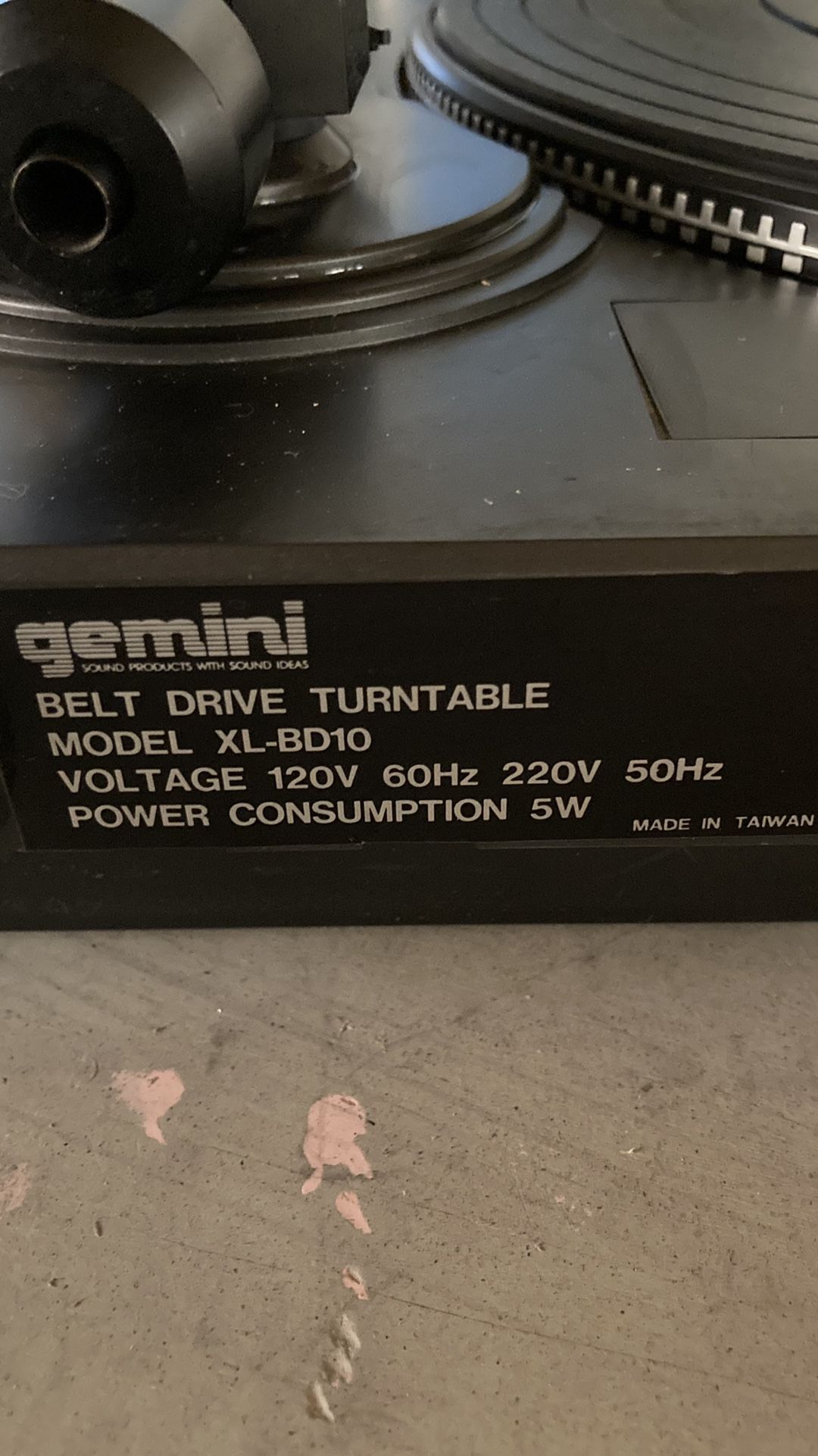 Record Player Belt Gemini XL BD10 Semi-Automatic Turntable Manual ...