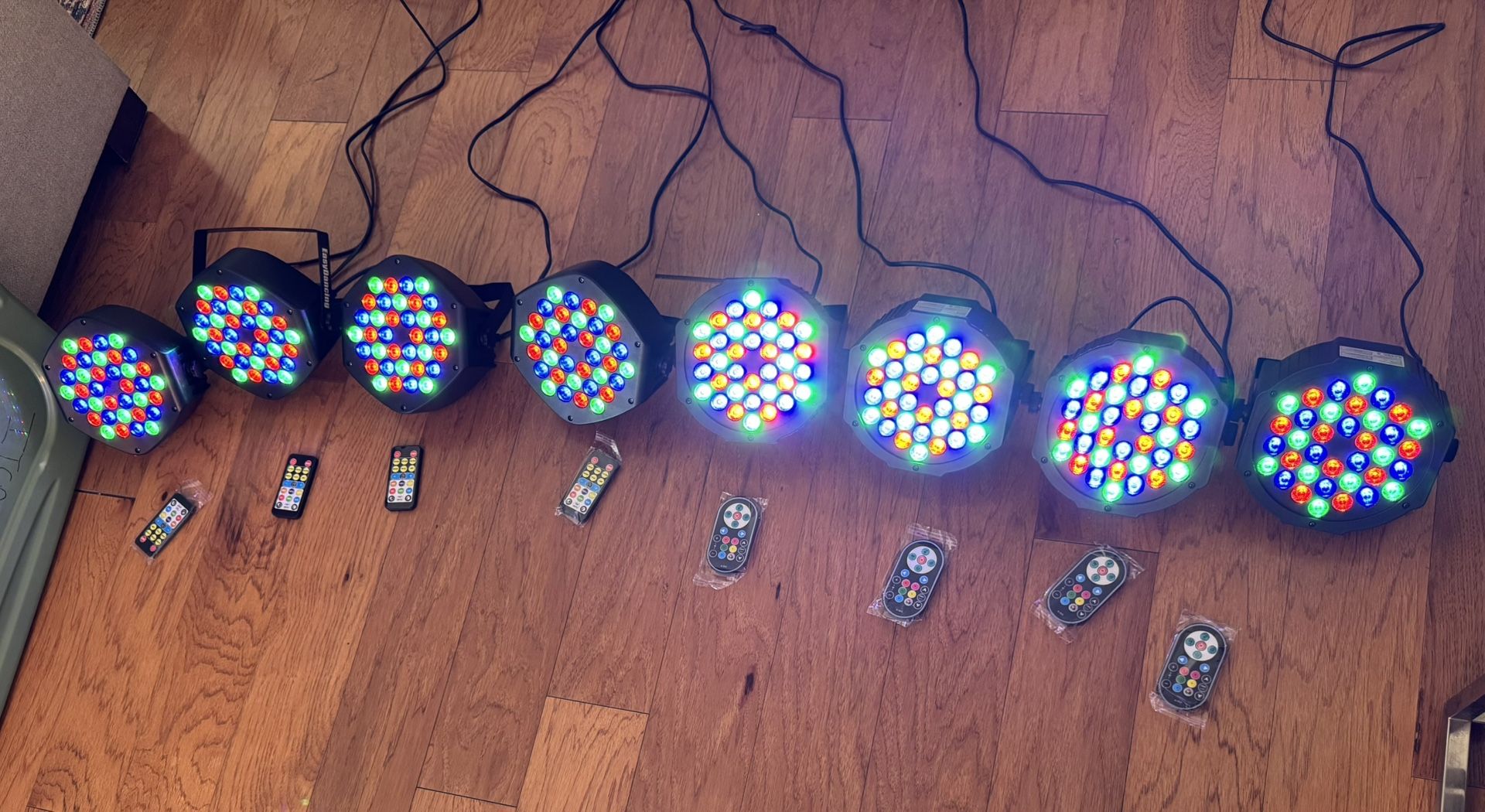 8 LED Stage Lights – Great for Home Ambiance, Events, or DJ Use – With ...