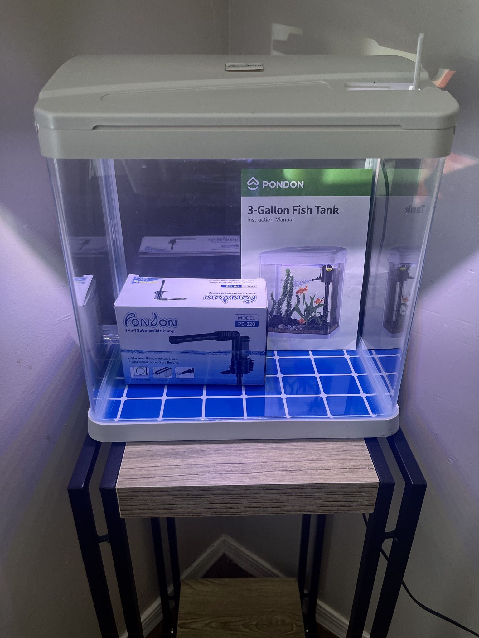 Betta Fish Tank, 3 Gallon Glass Aquarium, 3 In 1 Fish Tank w/ Filter ...