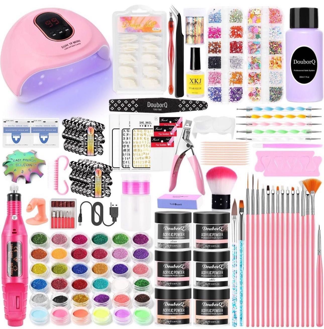 Acrylic Nail Kit With Drill And U V Light Full Nail Kit Set ...