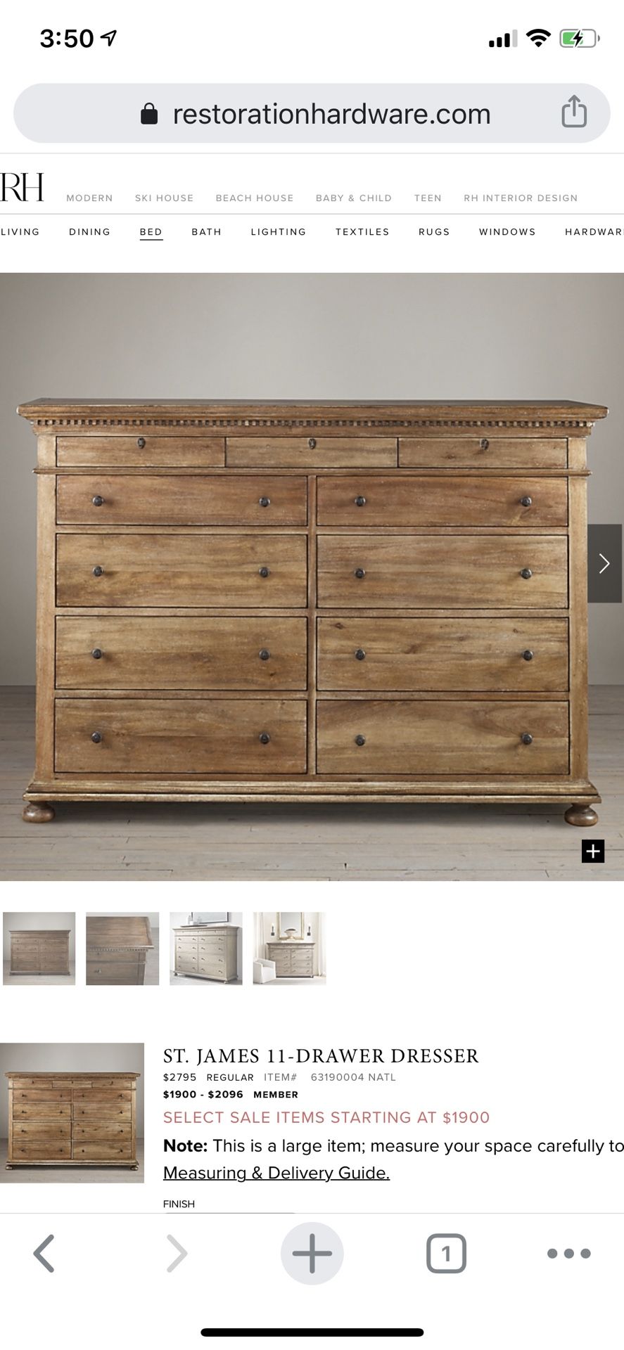 Restoration Hardware St James Dresser for Sale in Kirkland, WA - OfferUp