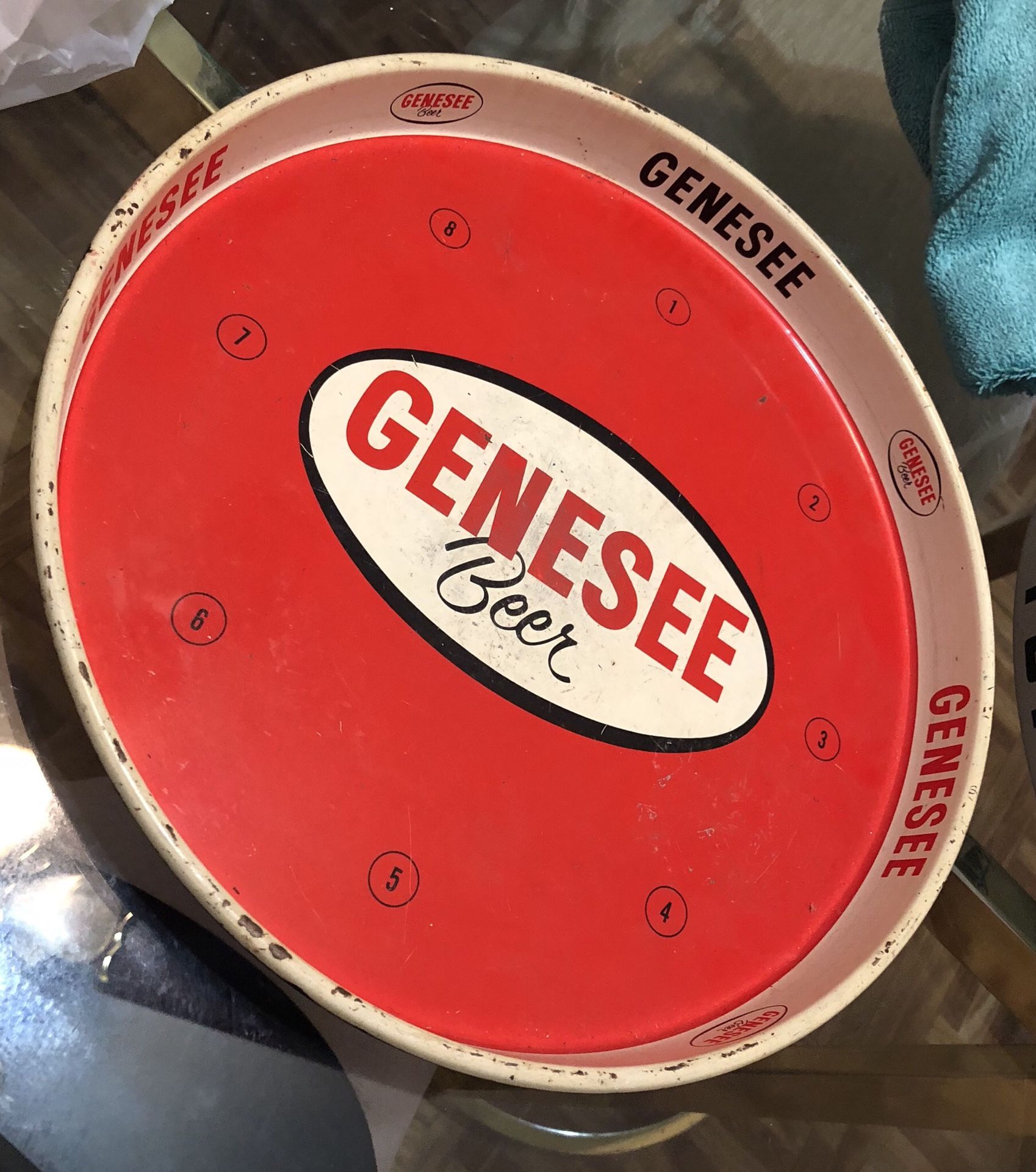 Vintage Metal 12" Round GENESEE BEER TRAY from The Genesee Brewing Co ...