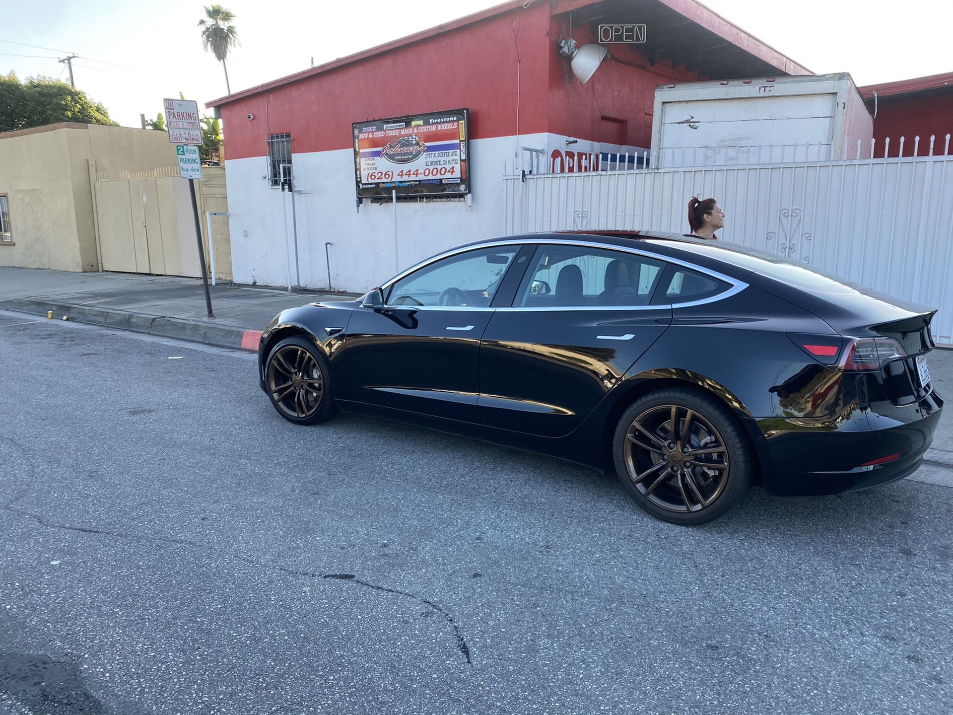 Tesla Model 3...19 inch wheels Model S wheels modified for a Model 3 ...
