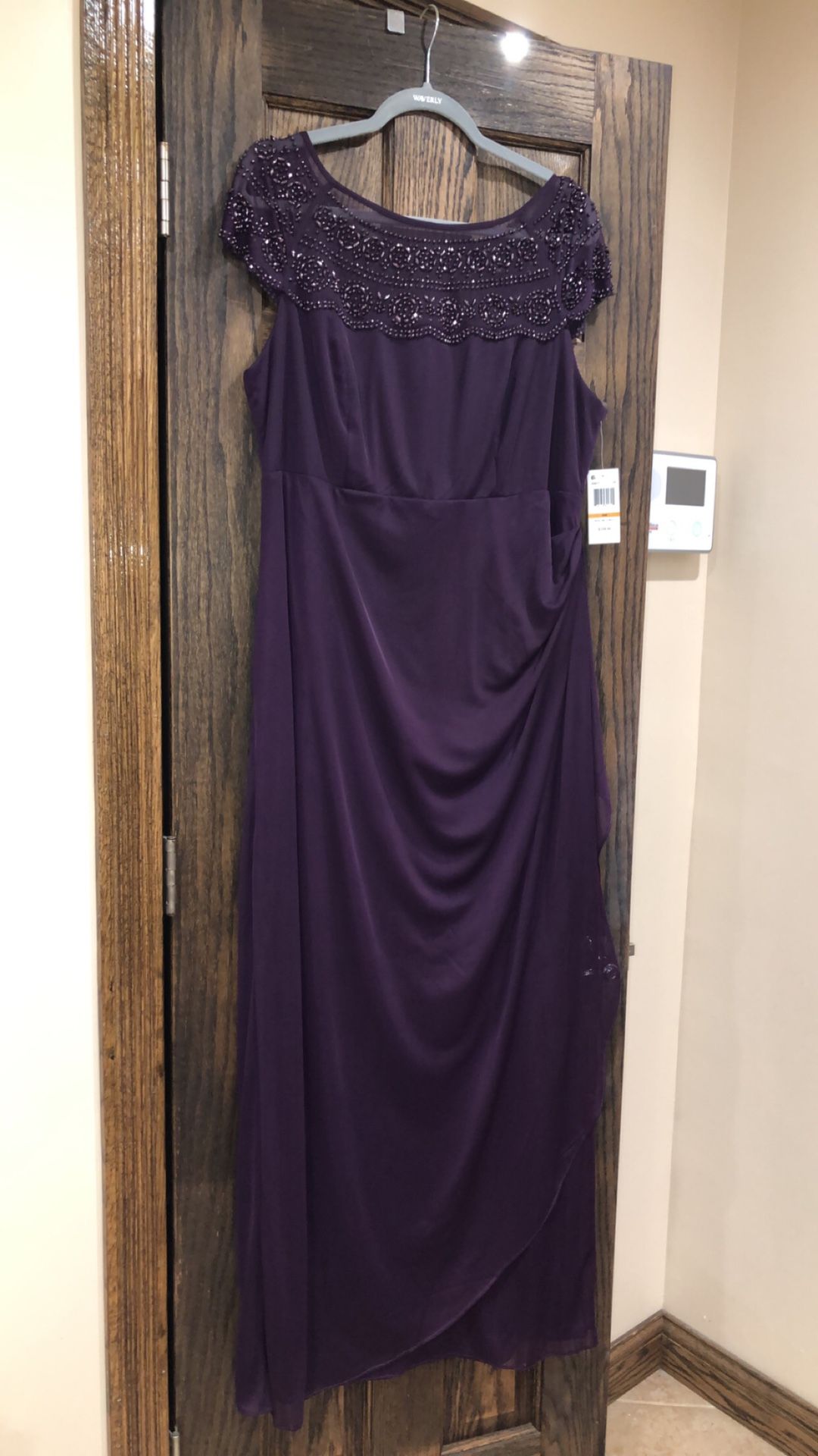 Formal Plus Size Dresses 16W Purple Evening Gown Mother of the Bride ...