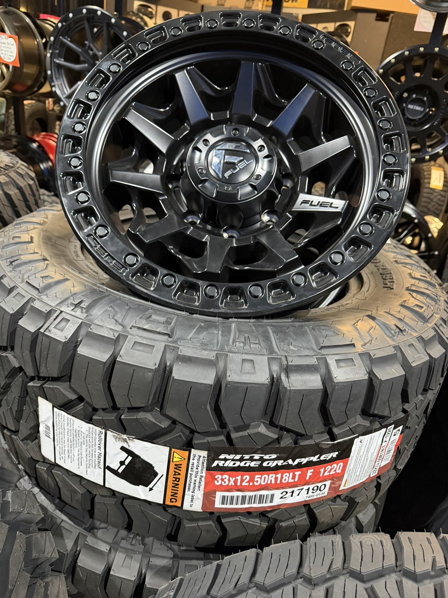 On-Sale FUEL 18x9 8x170 8x180 Wheels & NITTO 35x12.50-18 Ridge Grappler ...