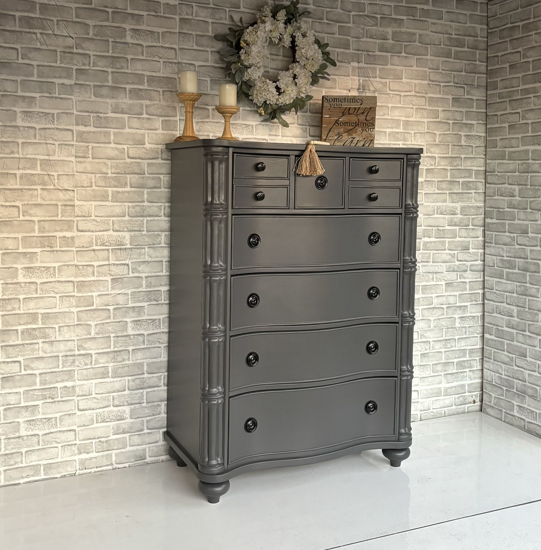 Gray Dresser - Tallboy - Highboy - Bureau - Dresser Set - Bedroom Set ...