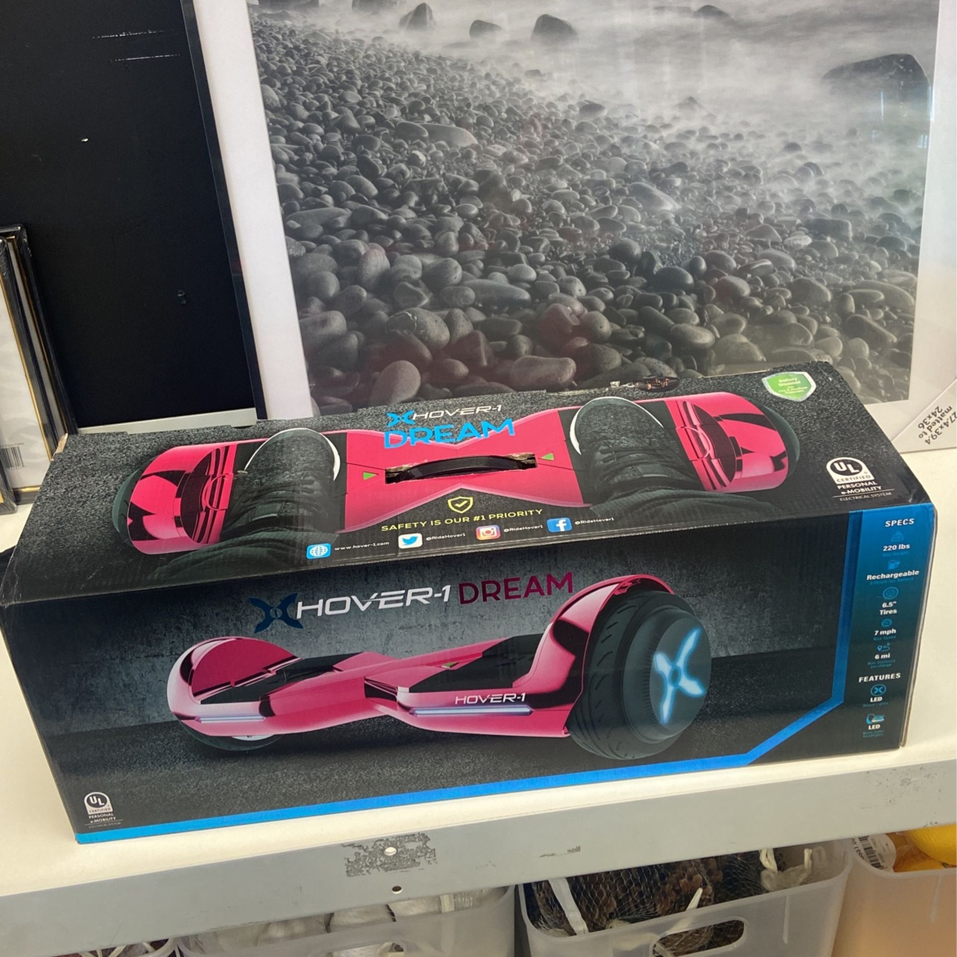 Pink Metallic Hover-1 Helix UL Certified Electric Hoverboard, 6.5in LED ...