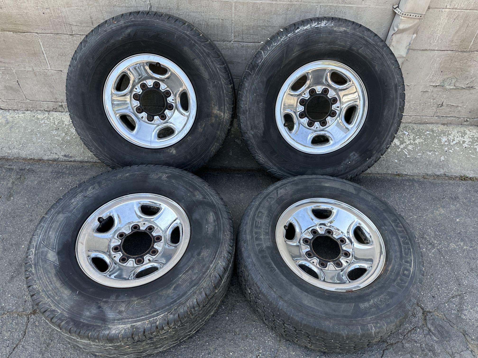 Chrome Chevy or GMC 2500HD 16 inch 8 lug wheels with old tires - for Sale in Montebello, CA ...