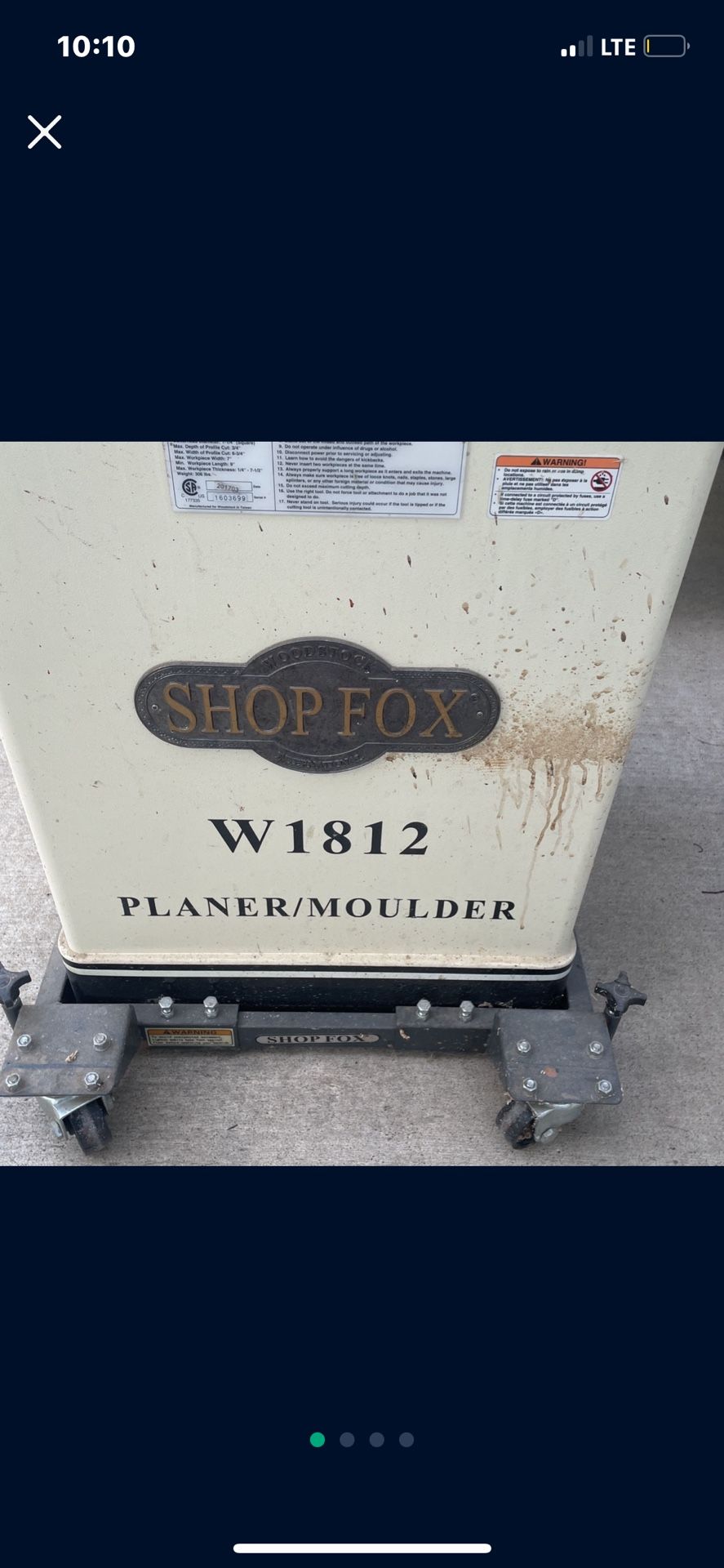 Shop Fox W1812 Planer Moulder Light industrial equipment Too