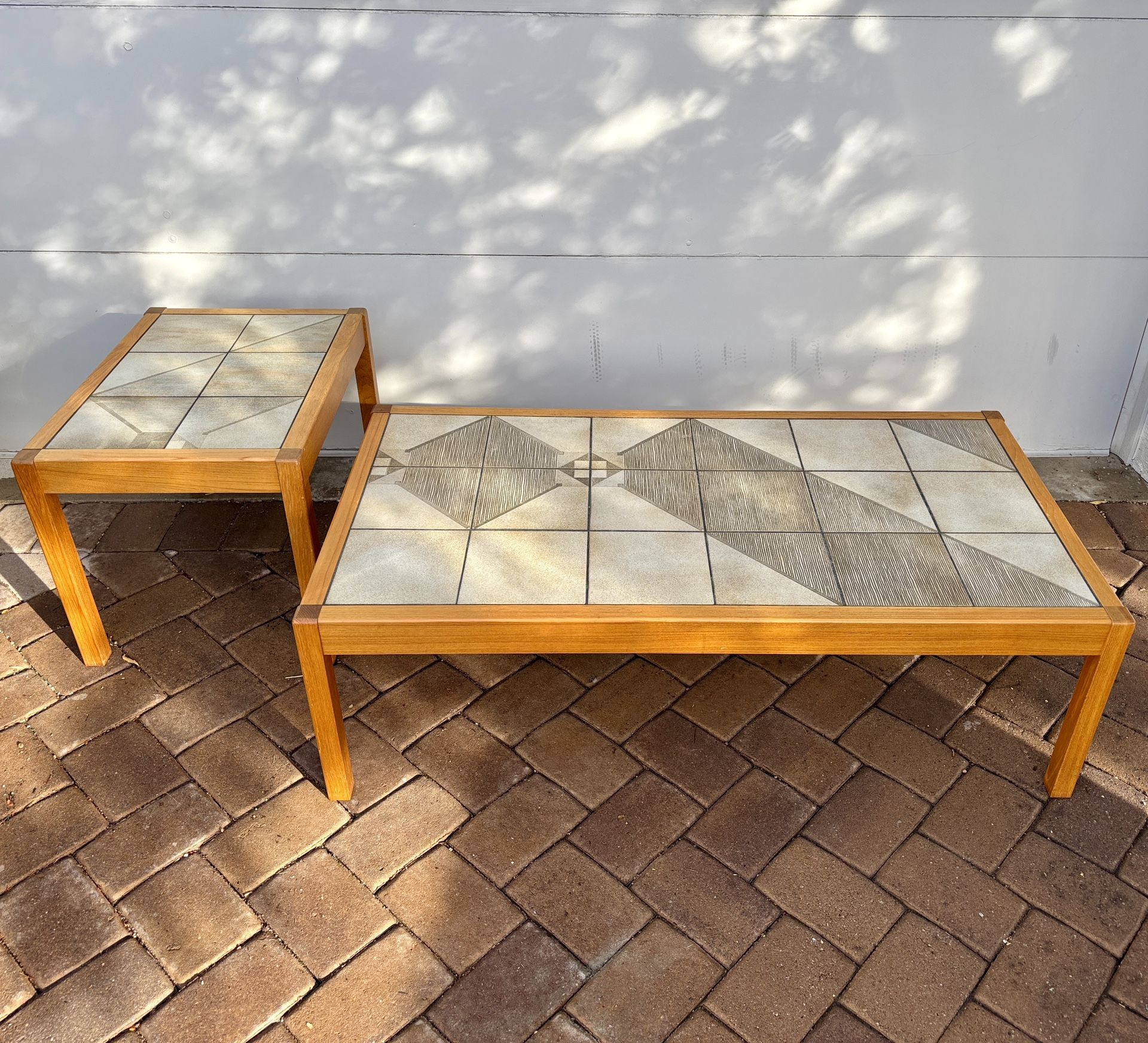 Mid Century Modern Gangso Mobler tile top and teak frame coffee and ...
