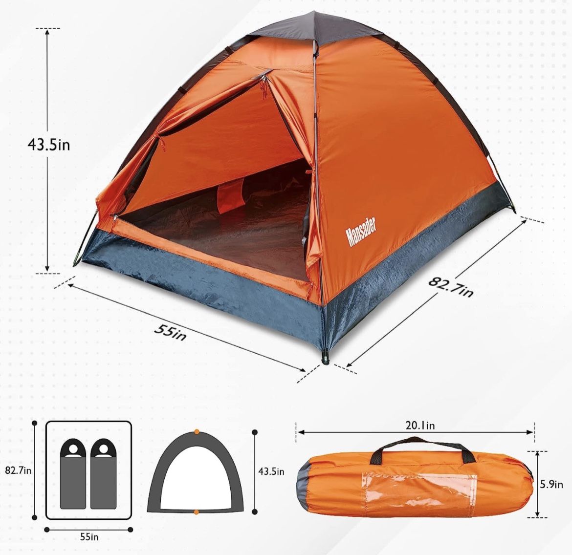 New Mansader 2 Person Camping Dome Tent for Sale in Federal Way, WA ...