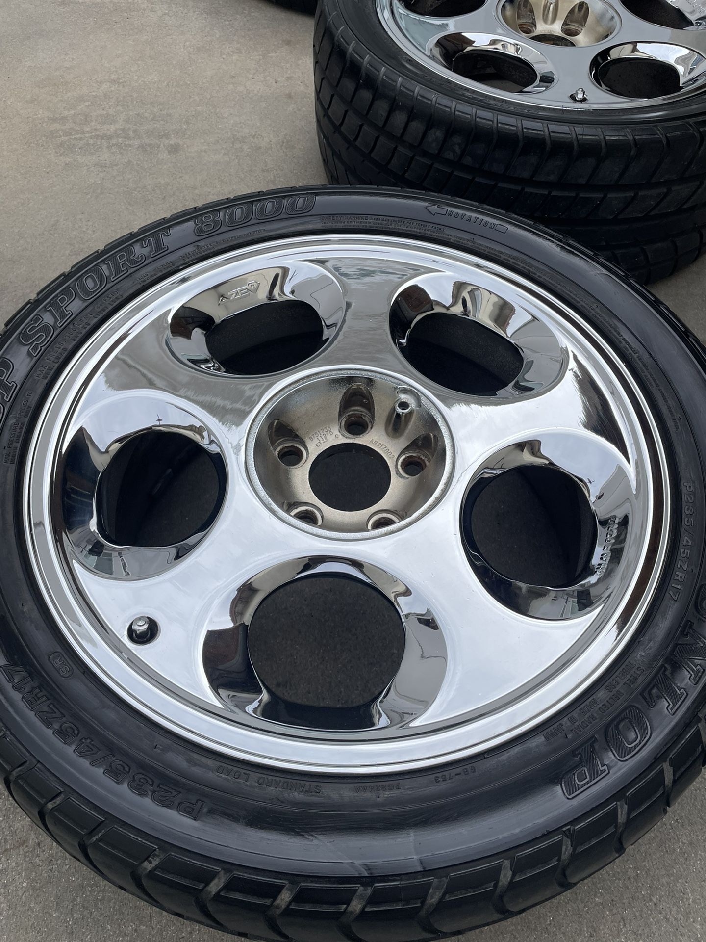 AZEV wheels & tires type B 17x7.5 Chrome for Sale in Norwalk, CA - OfferUp