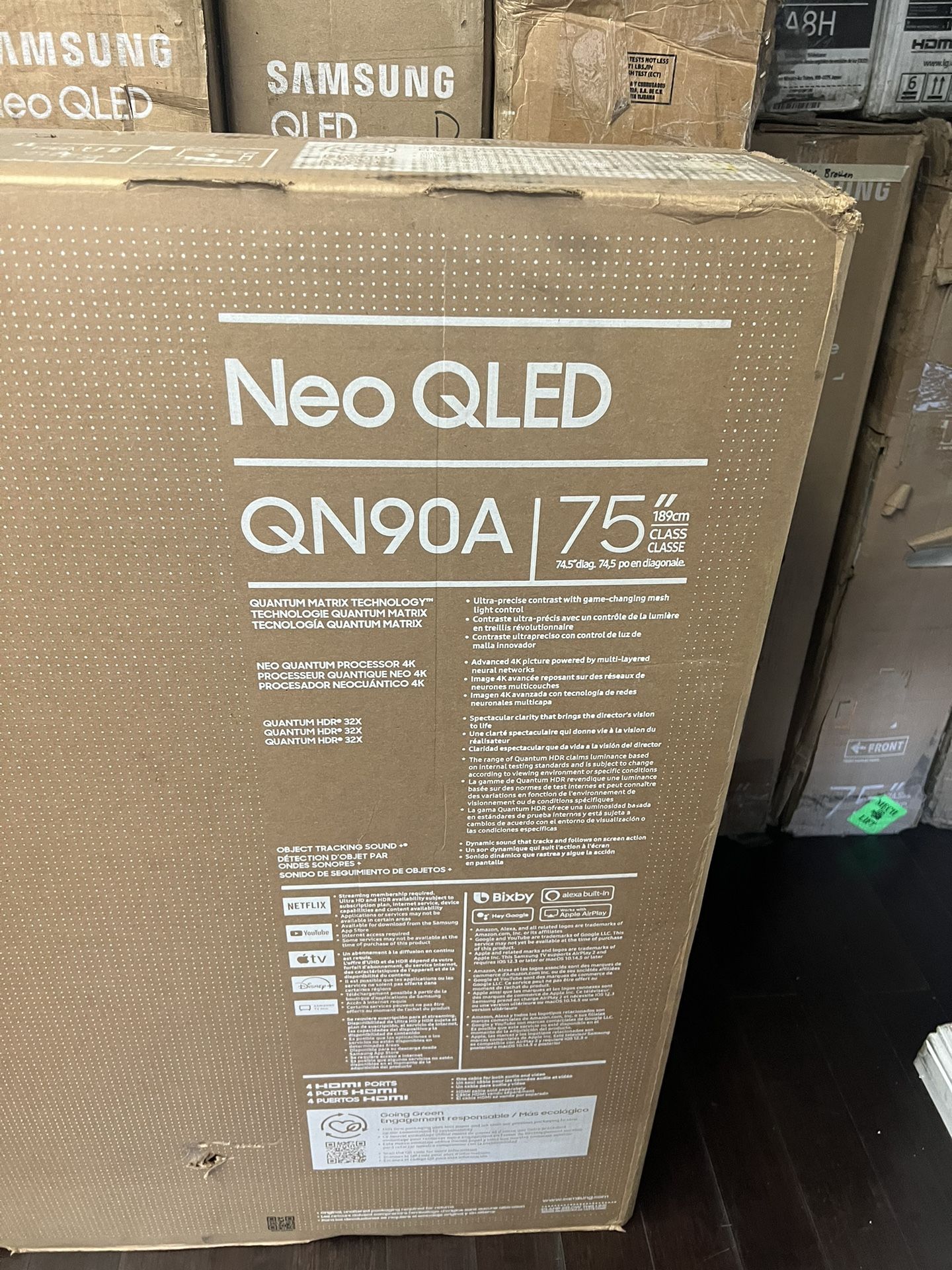 SAMSUNG 75-Inch Class Neo QLED QN90A Series - 4K UHD Quantum HDR 32x ...