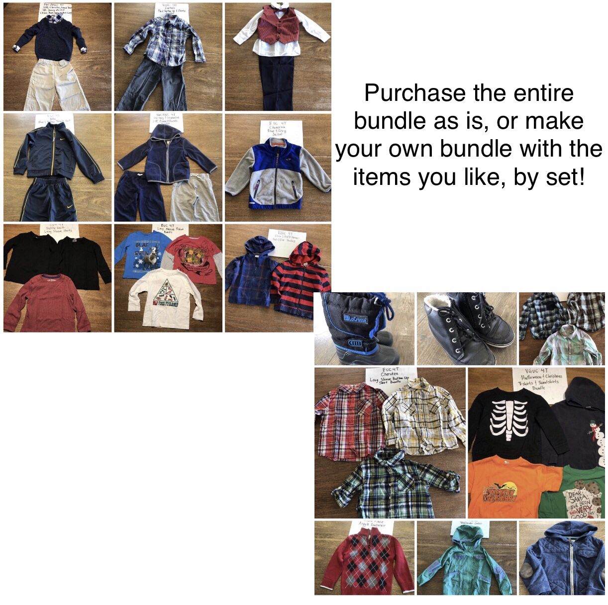 NWT / EUC / VGUC 4T Boy Fall / Winter Bundle (Outfits, Jackets, Shoes ...