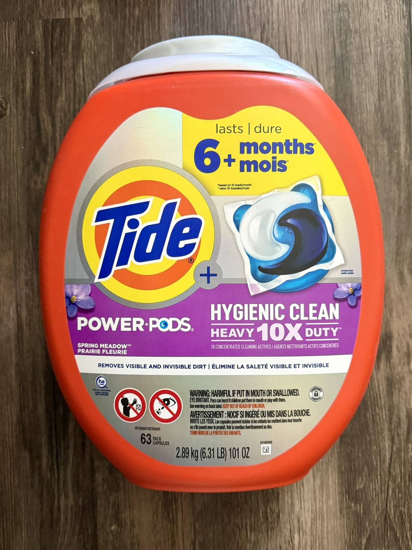 Tide Power Pods Hygienic Clean Heavy Duty Laundry Detergent, 63 Count ...