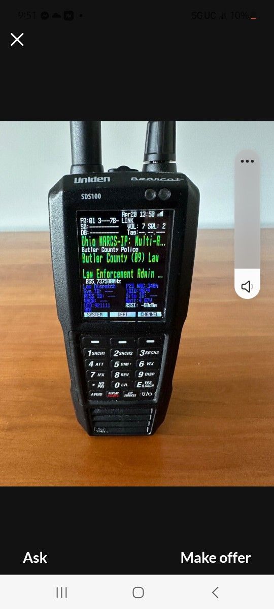 Uniden Sds100 Digitally Encripted Police Scanner With GPS Module And ...