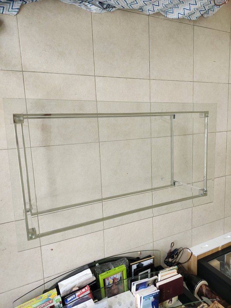 Clear Silver Glass Translucent Coffee Table Home Furnishings & Decor ...