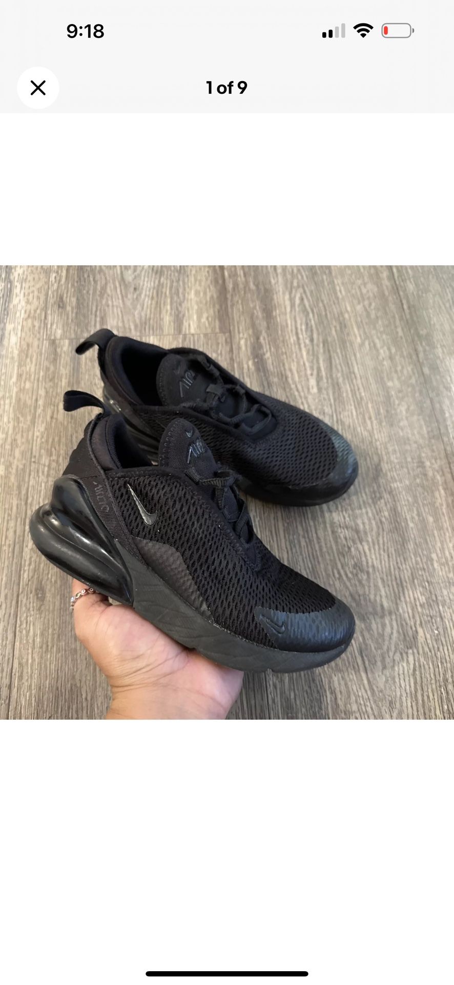 Nike Air Max 270 Boys Size 13C Black Athletic Running Shoes Sneakers ...