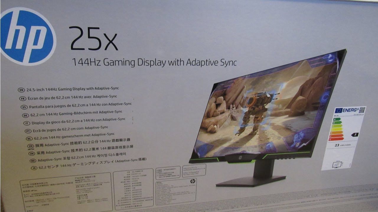 HP 25x Gaming Monitor 24.5" LED FHD 144hz, 1ms, FreeSync, G-Sync for ...
