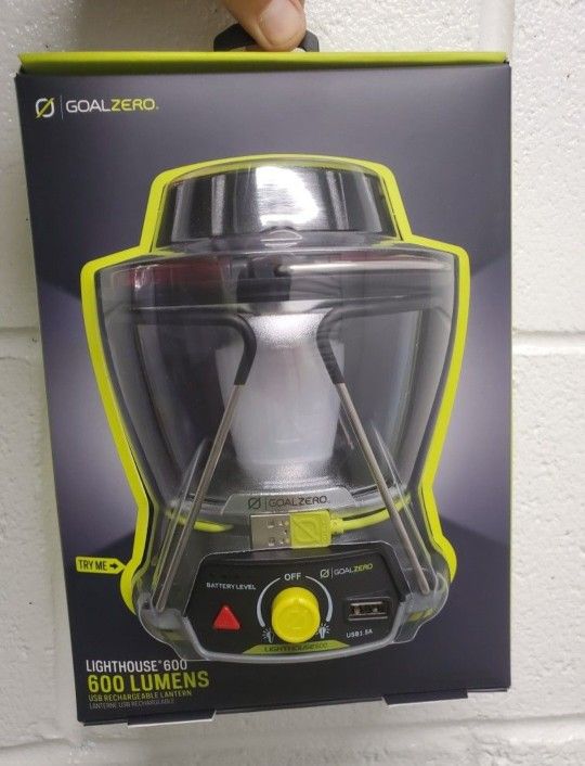 BRAND NEW $75 GOAL ZERO LIGHTHOUSE 600 LANTERN RECHARGEABLE SOLAR ...