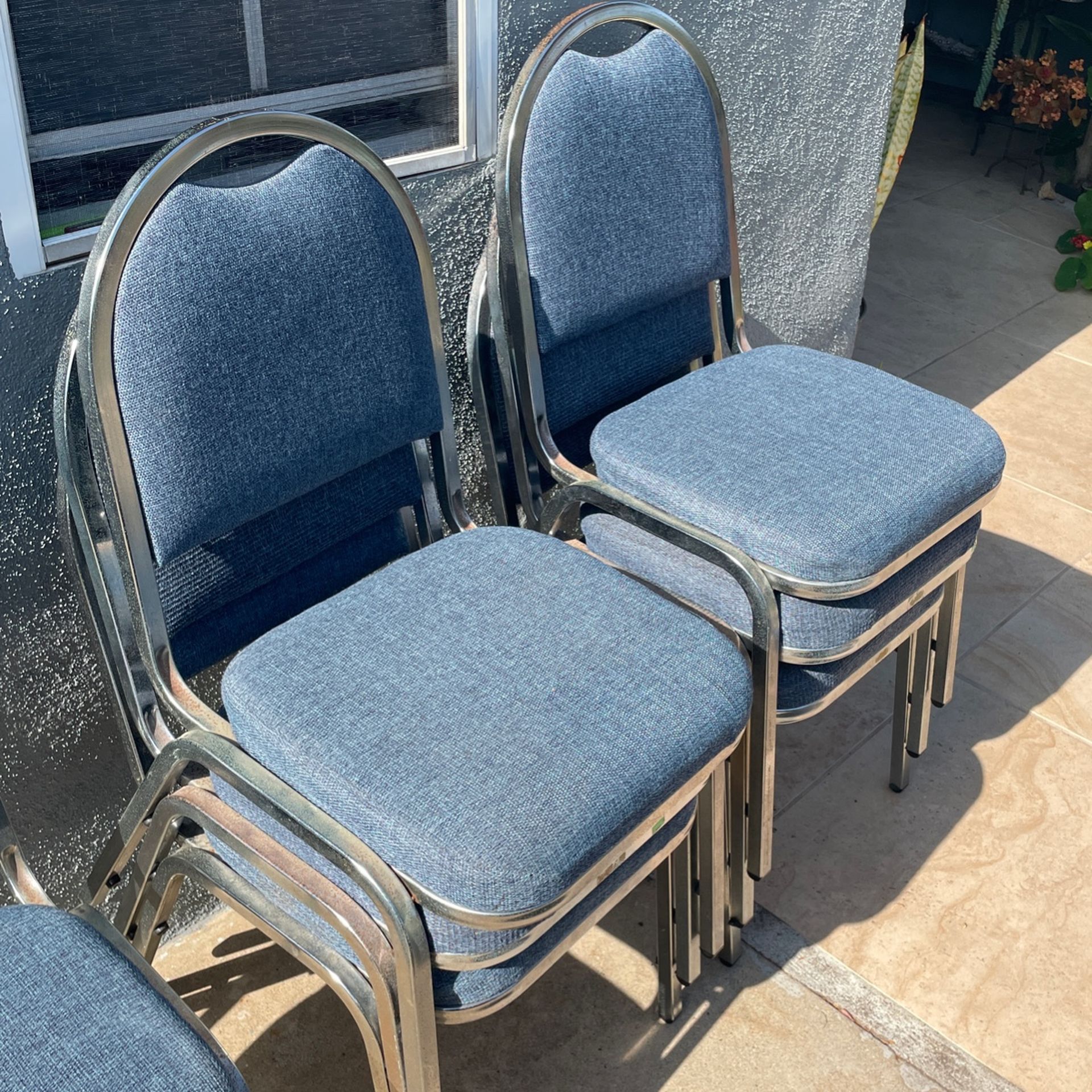(7) Seven Padded Stackable Office Type Chairs Kaydee Metal Products for ...