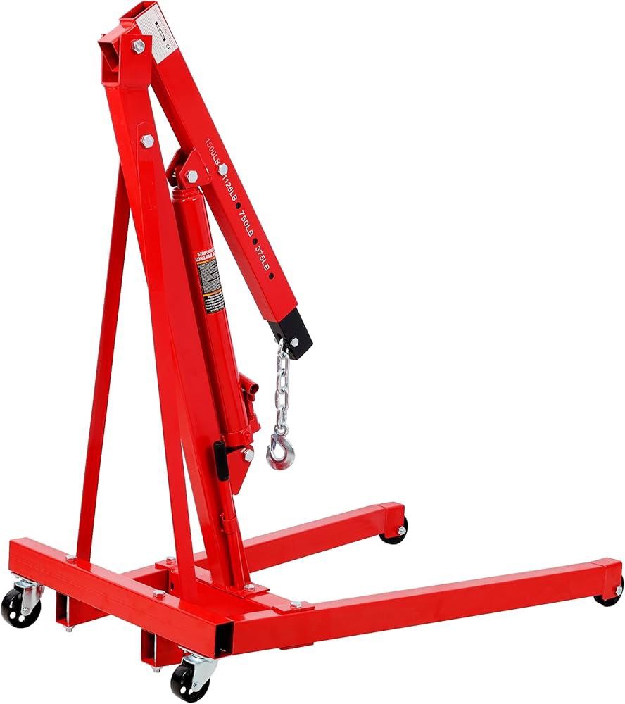 Heavy Duty Engine Hoist, 1500 LBS Folding Cherry Picker Engine Hoist ...
